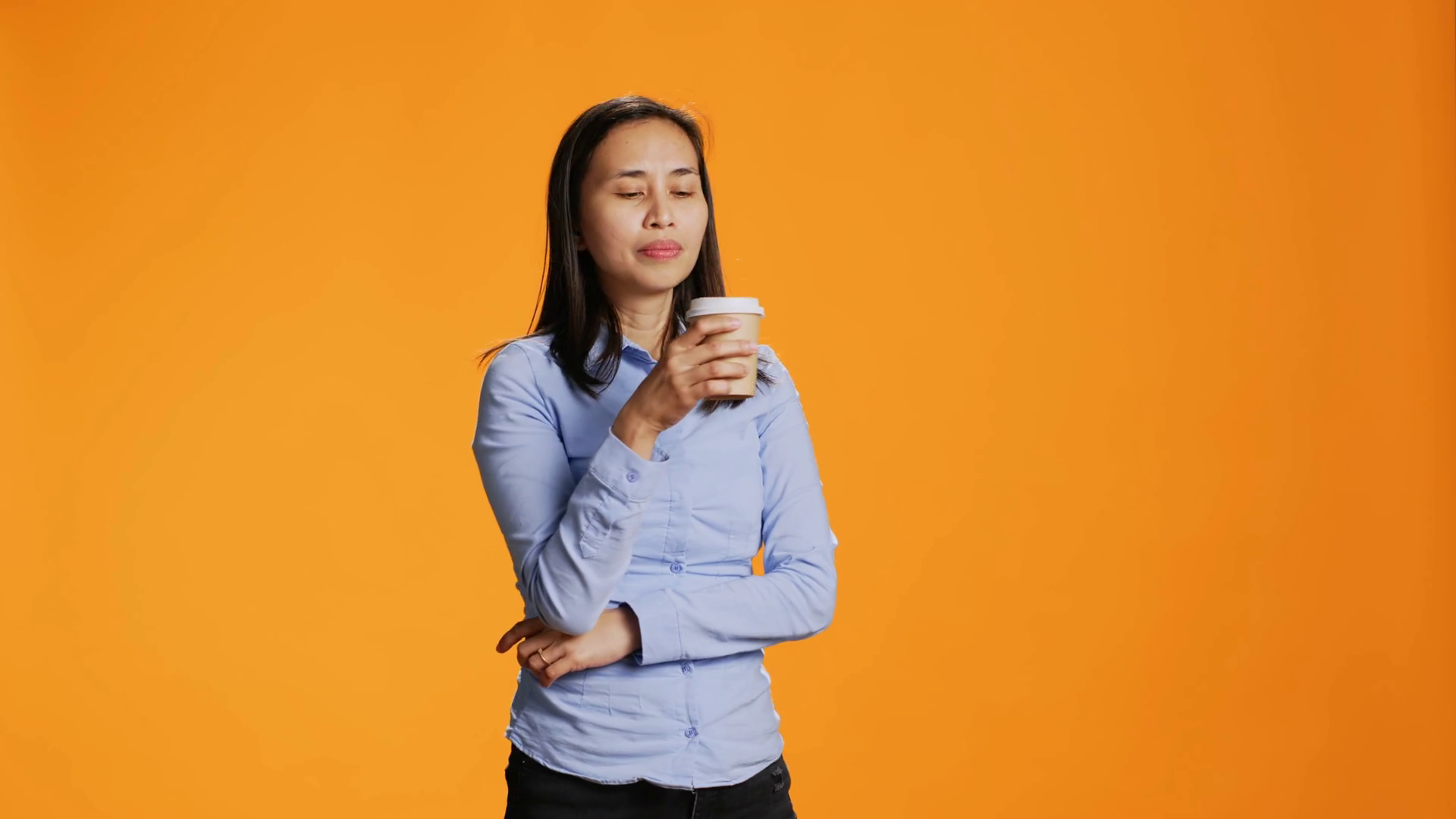 Filipino Person Savouring Cup Of Coffee In Stock Footage SBV-348709295 ...