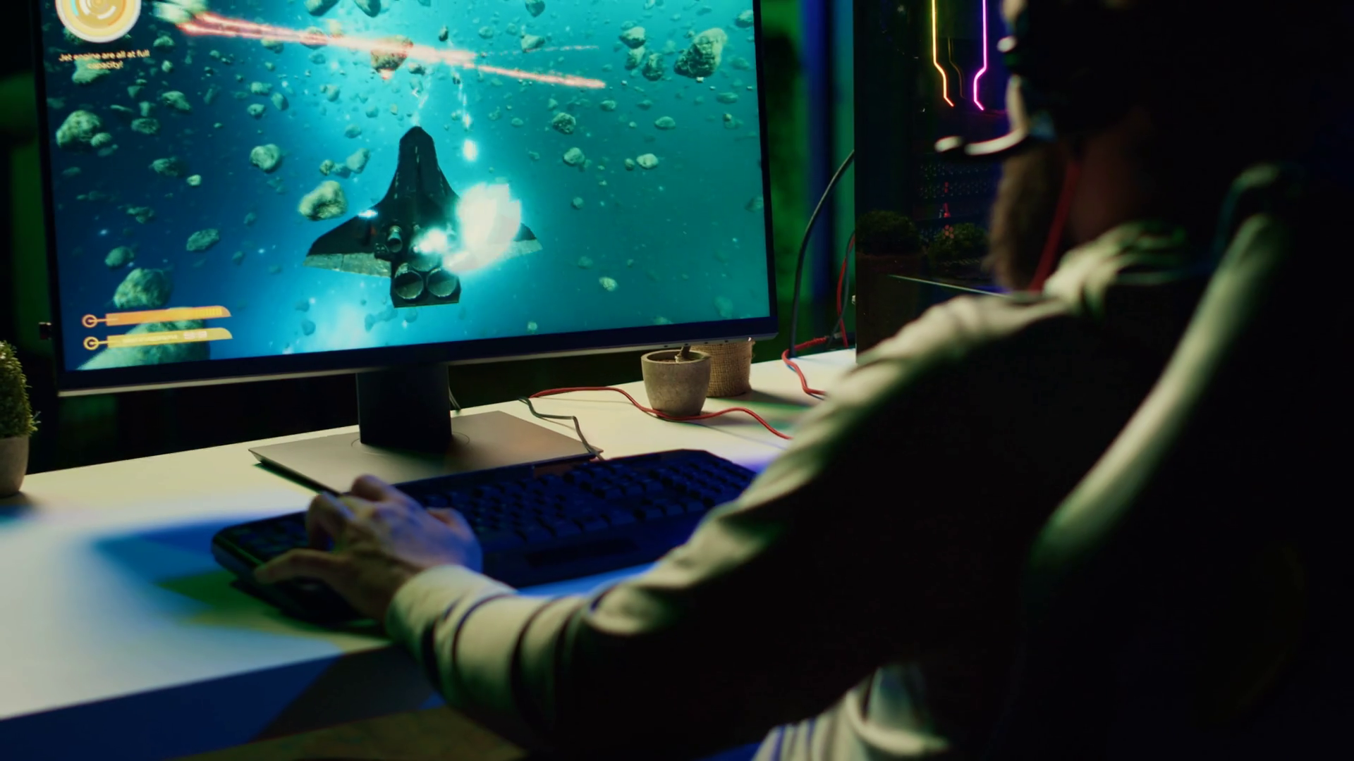 Gamer Destroying Enemytrying To Finish Level Stock Footage SBV ...