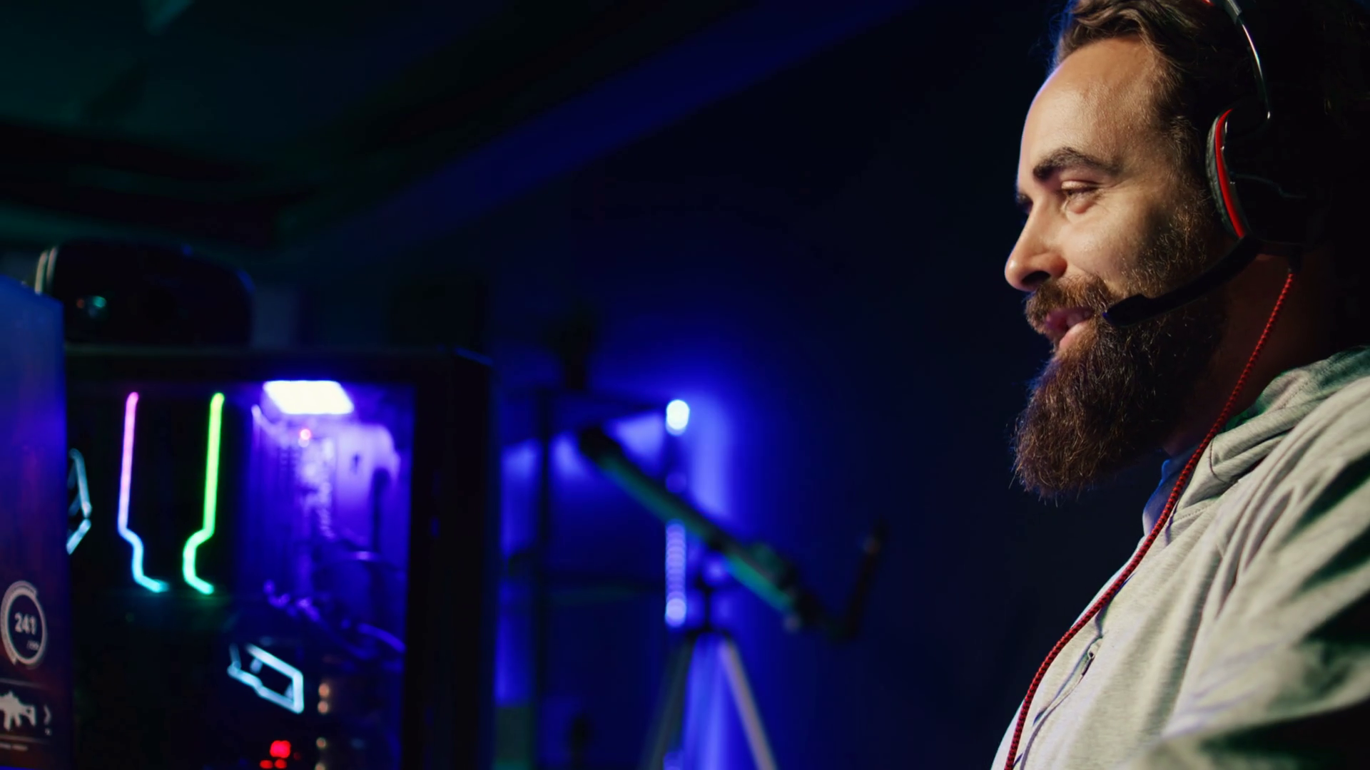 Smiling Man Reaching Final Mission In Coop Stock Footage SBV-348720047 ...