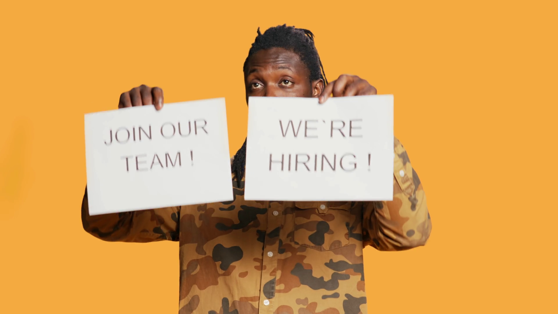 Smiling Recruiter Showing Hiring Messages On Stock Footage SBV ...