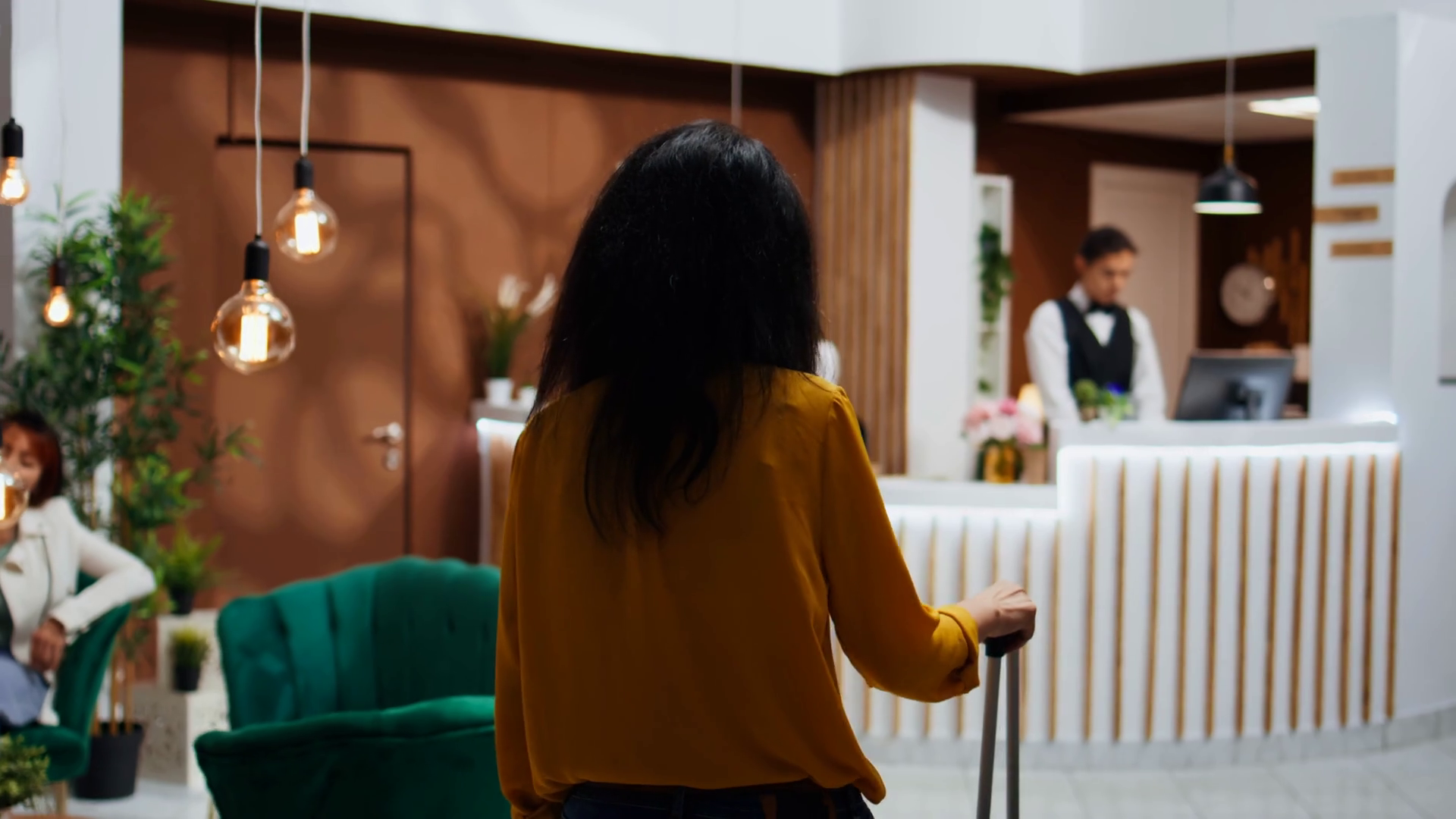 Hotel Guest Arriving Early At Reception Long Stock Footage SBV ...