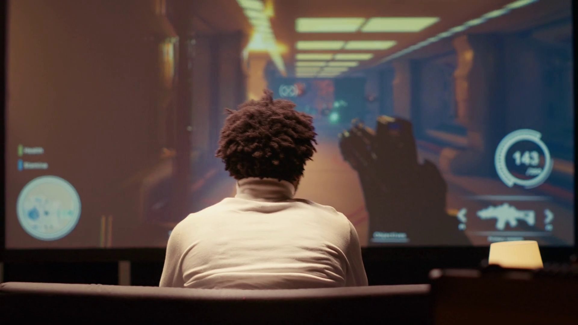 Man Playing First Person Shooter Videogame Stock Footage SBV-348809742 ...