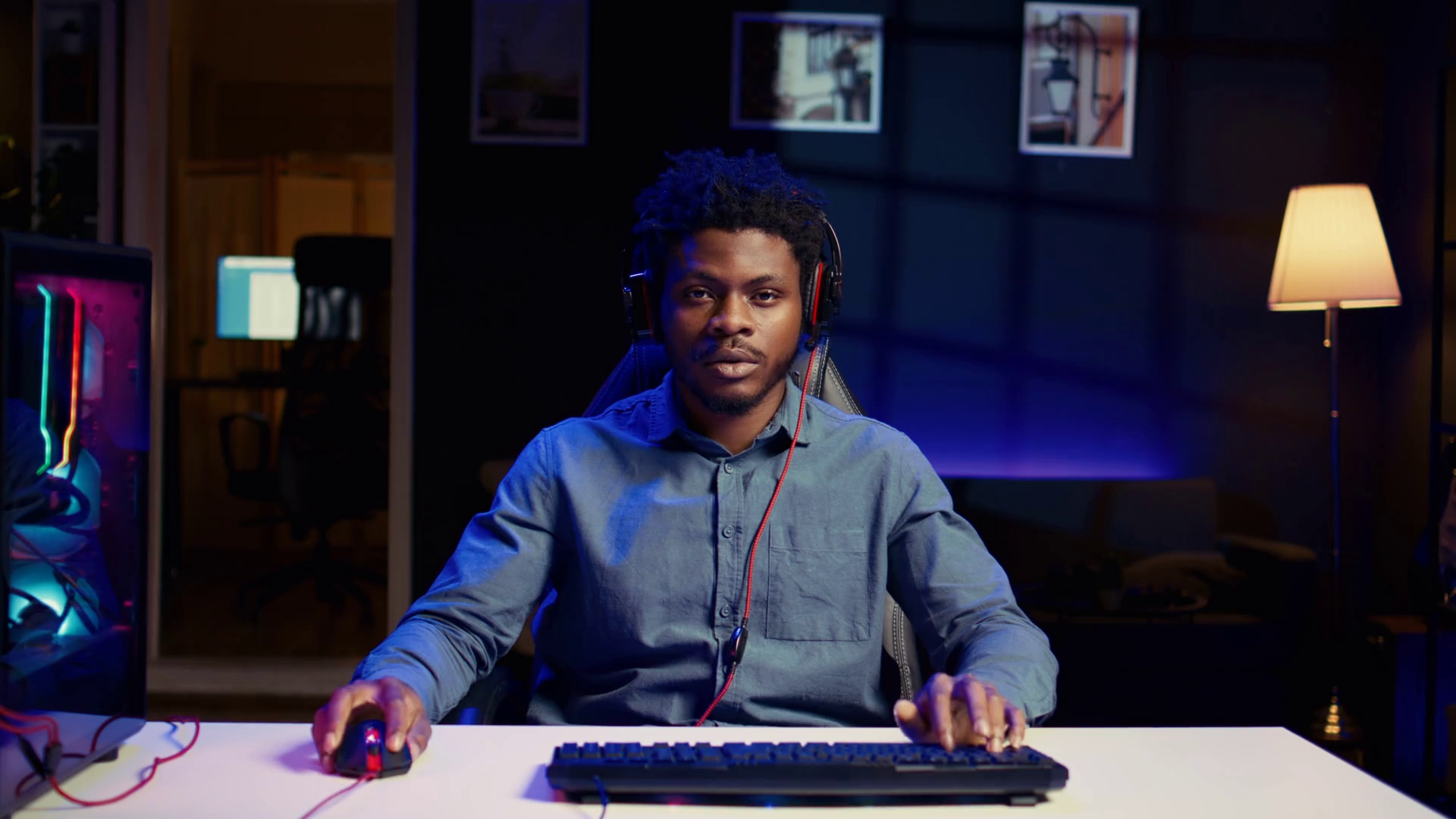 Annoyed Gamer Removing Headphones In Stock Footage SBV-348778198 ...