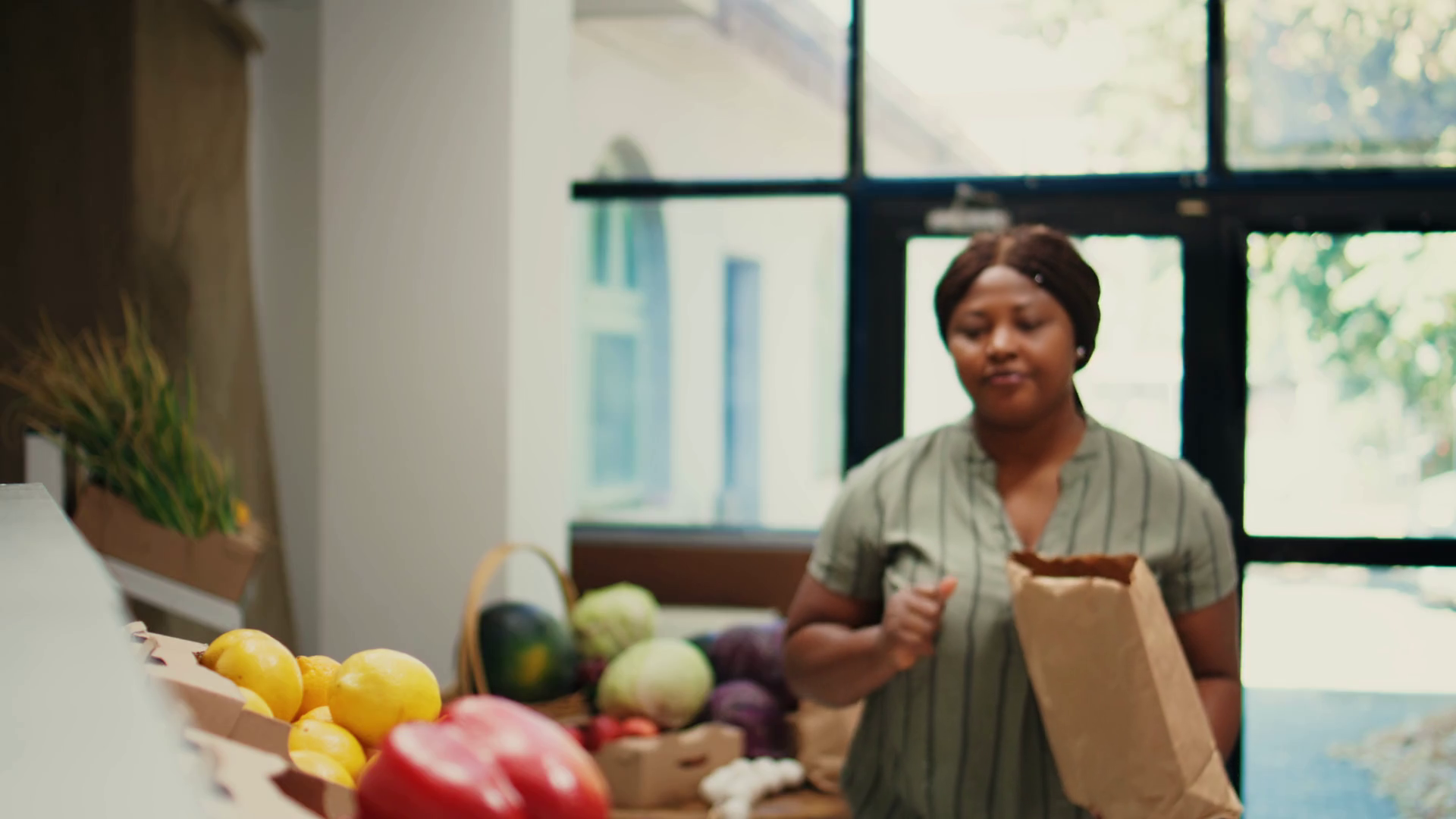 Customer Smelling Fresh Ripe Lemons From Stock Footage SBV-348814486 ...