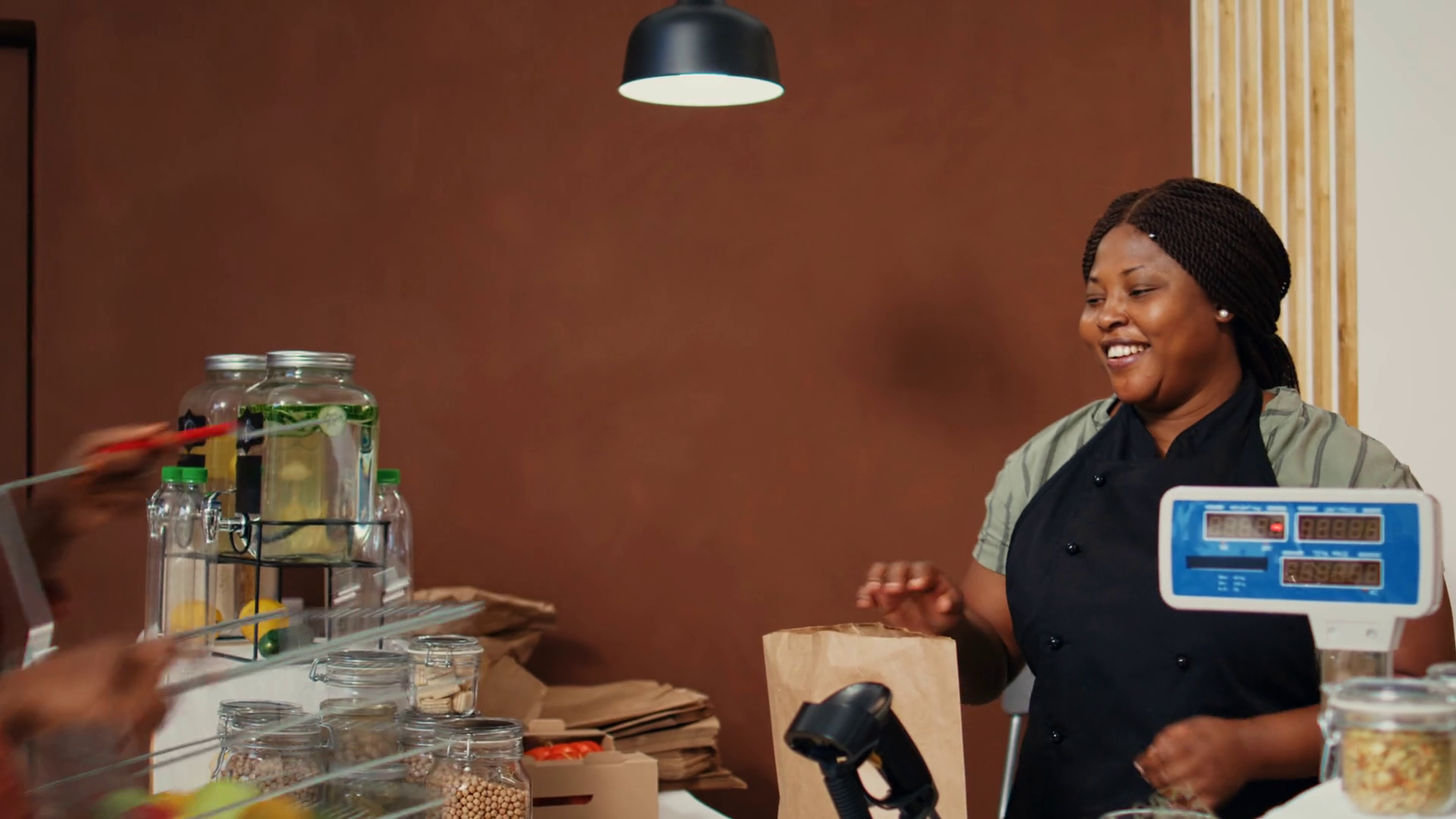 Local Vendor Putting Bio Products On Stock Footage SBV-348815971 ...