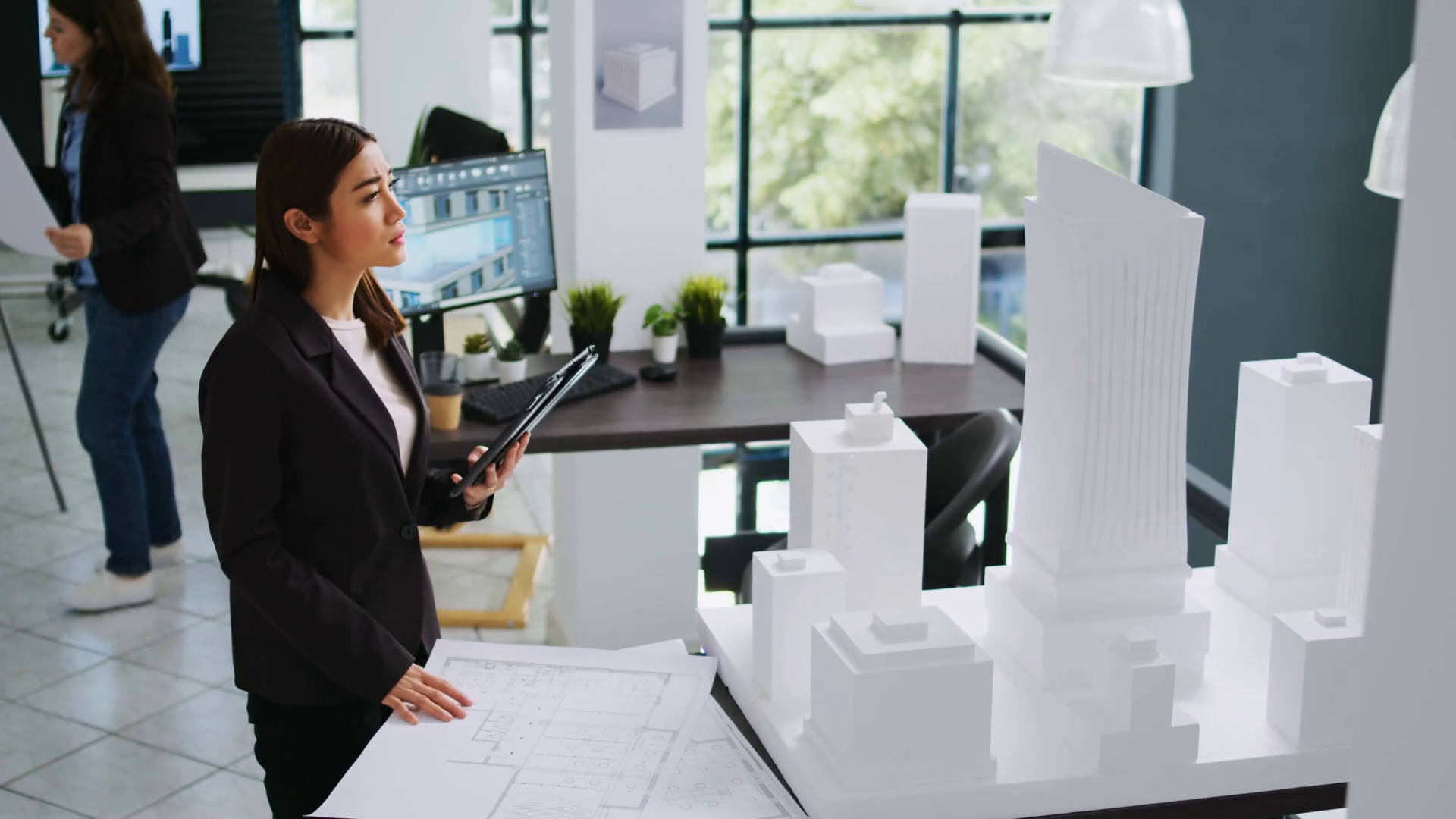 Architect Working With Project Blueprint Cad Stock Footage SBV-348808547 - Storyblocks