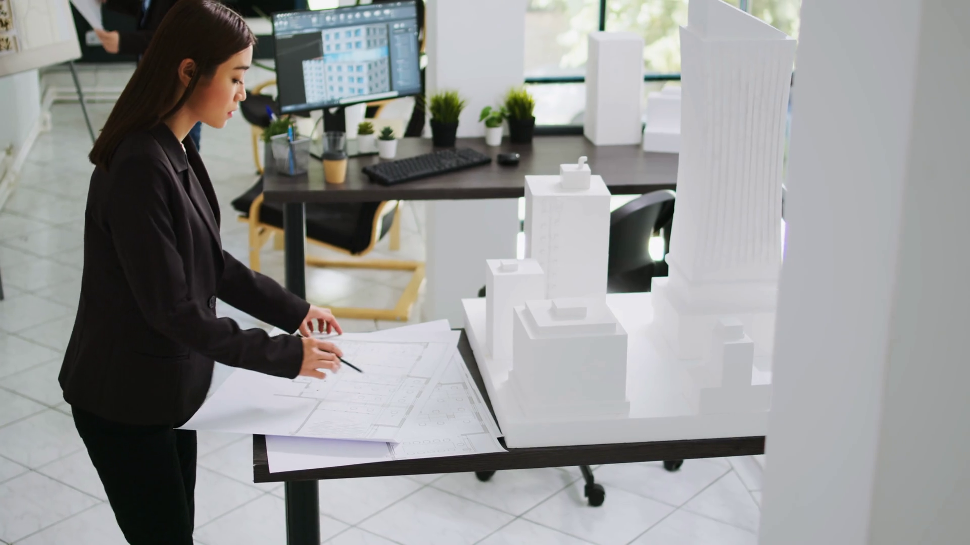 Architects Team Studying 3d Printed Building Stock Footage SBV ...