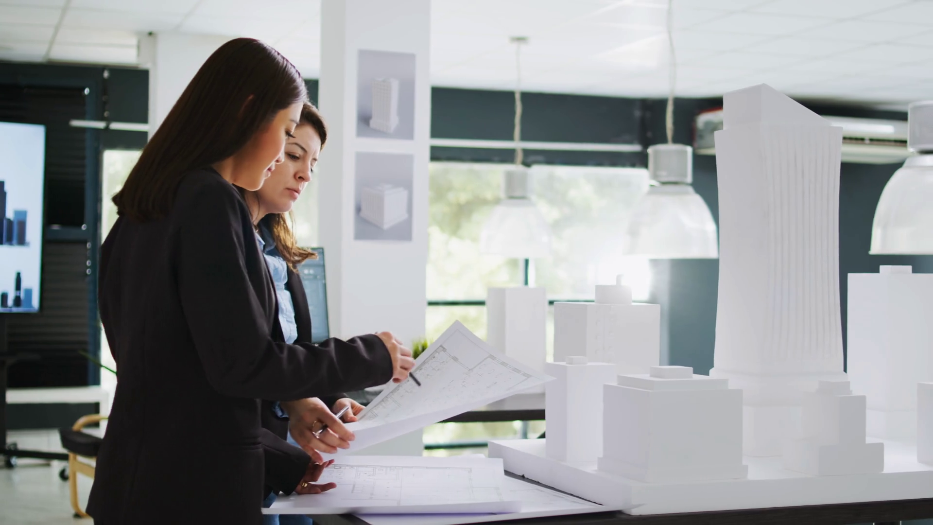 Cad Experts Examining Architectural Stock Footage SBV-348808744 ...