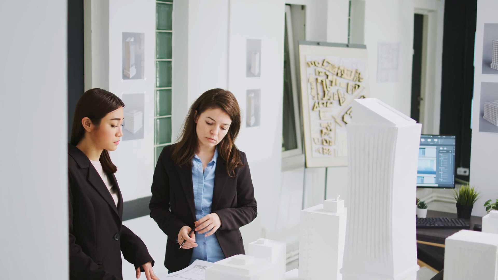 Two Architects Measuring Building Scale On Stock Footage SBV-348808483 ...
