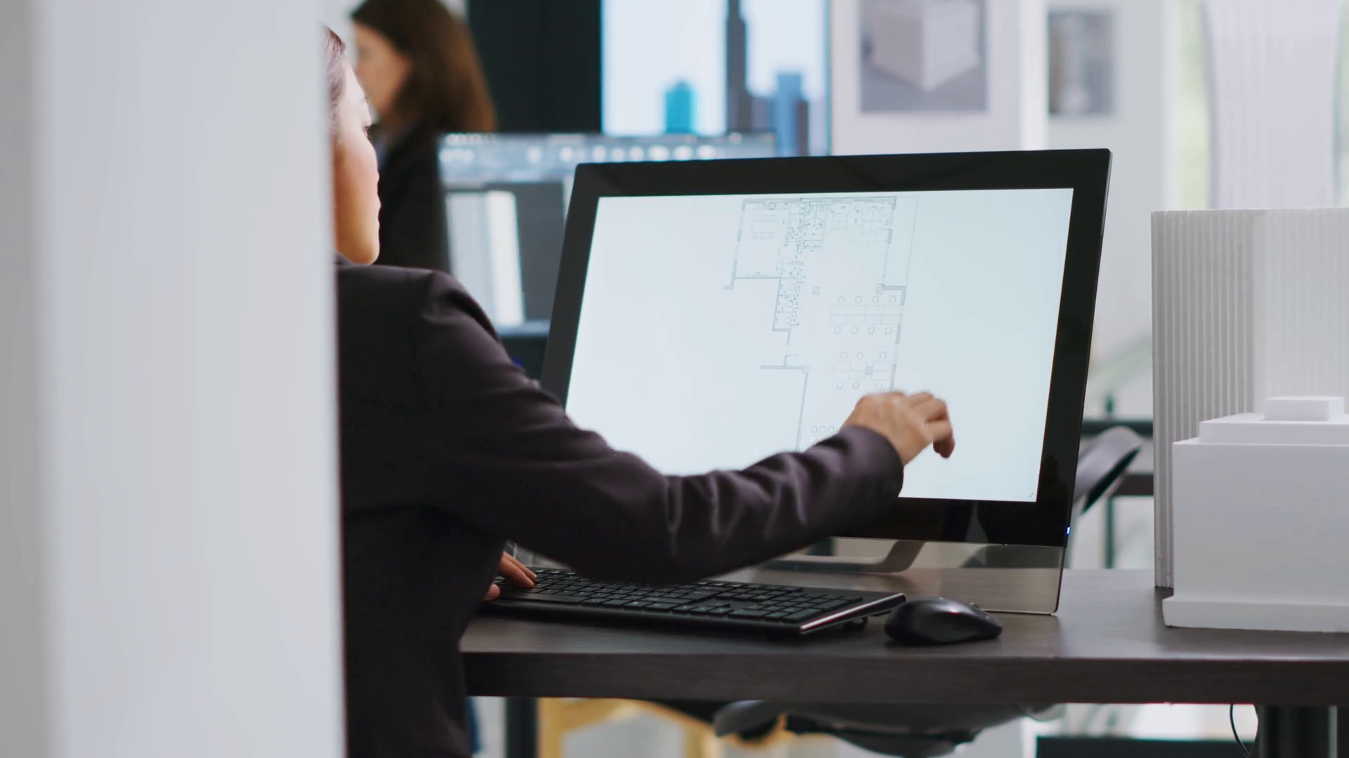 Technician Operating On Cad Software To Stock Footage SBV-348815285 - Storyblocks