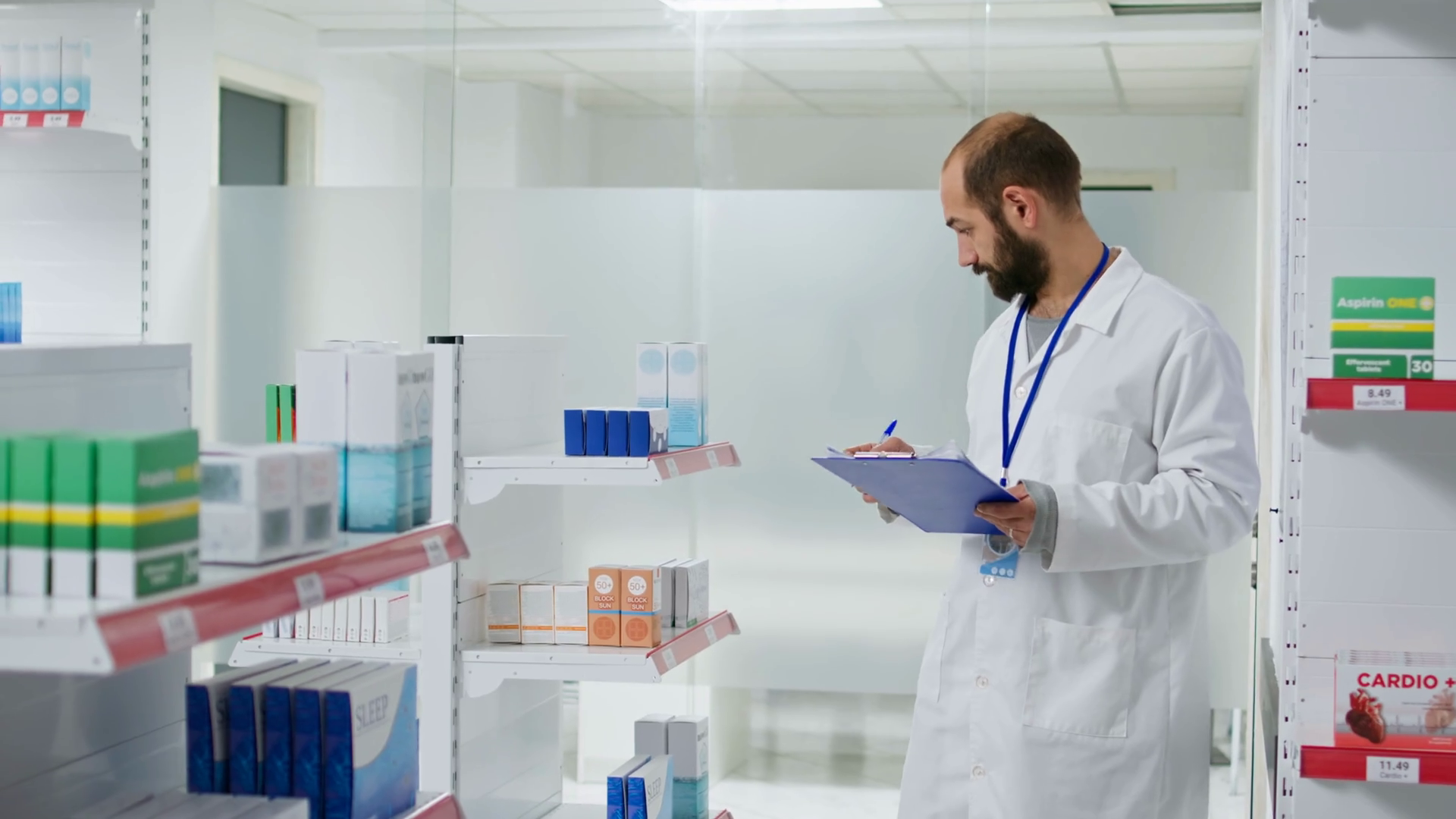 Druggist Counting Pharmaceutical Stock In Stock Footage SBV-348821766 ...