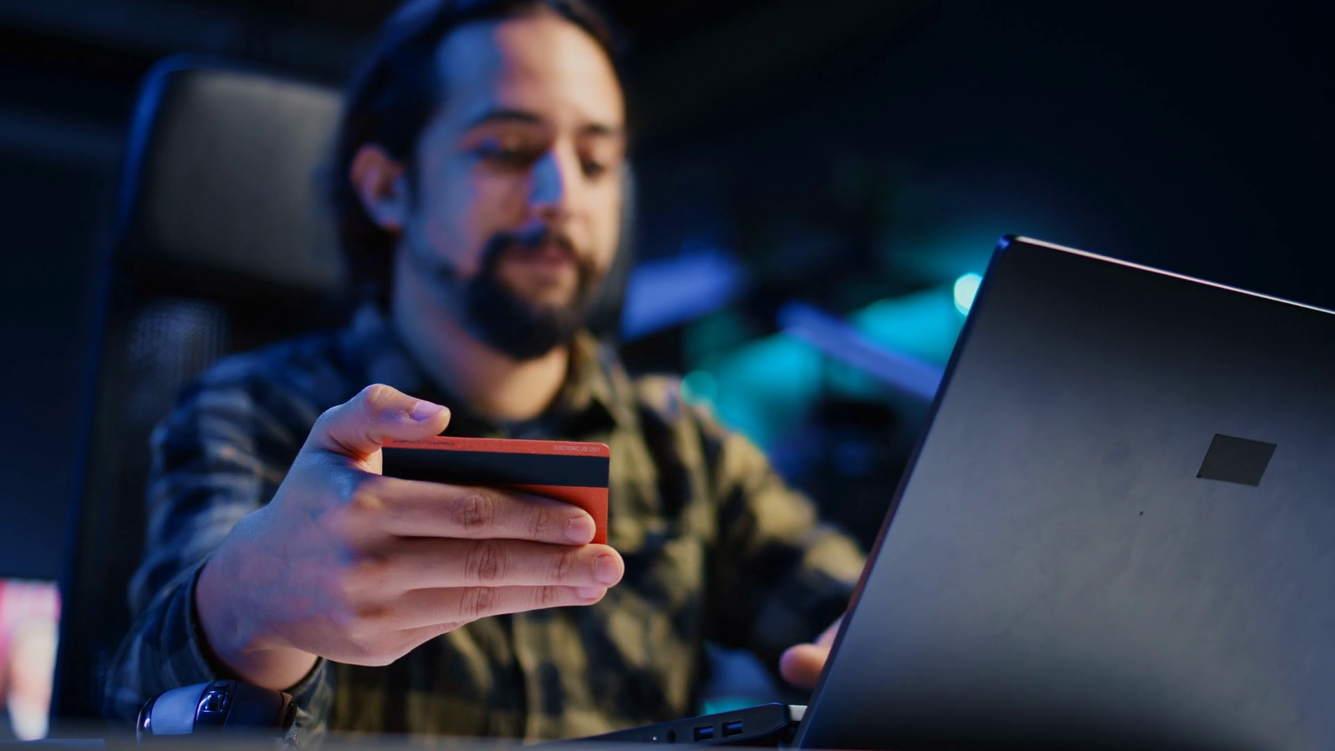 Upbeat Man Spending Money Doing Online Stock Footage SBV-348802984 ...