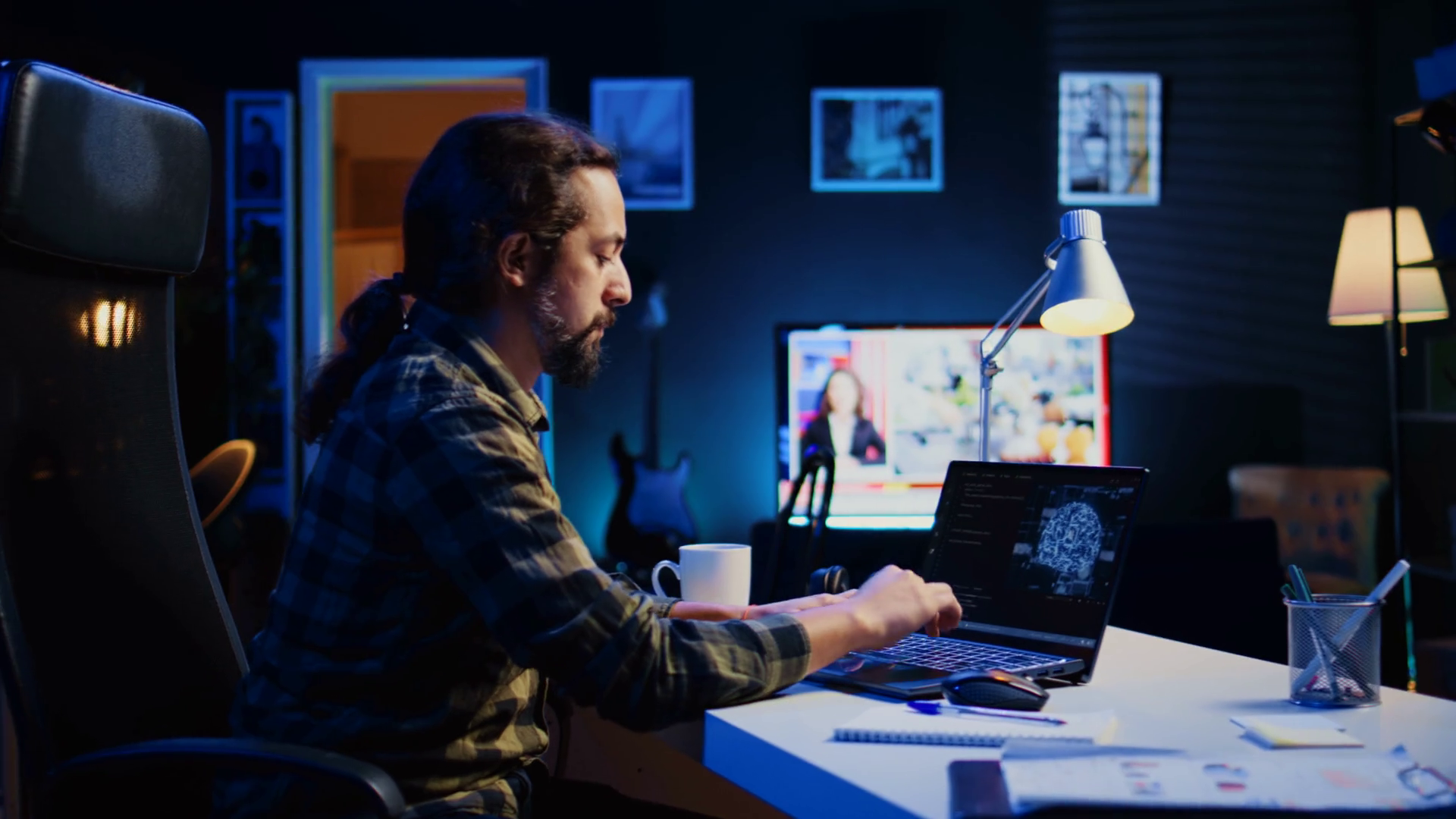 Data Scientist Updating Artificial Stock Footage SBV-348802176 - Storyblocks