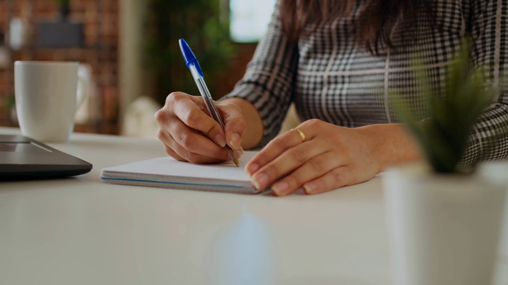 Teleworker At Desk Transcribing Data From Stock Footage SBV-348813669 ...