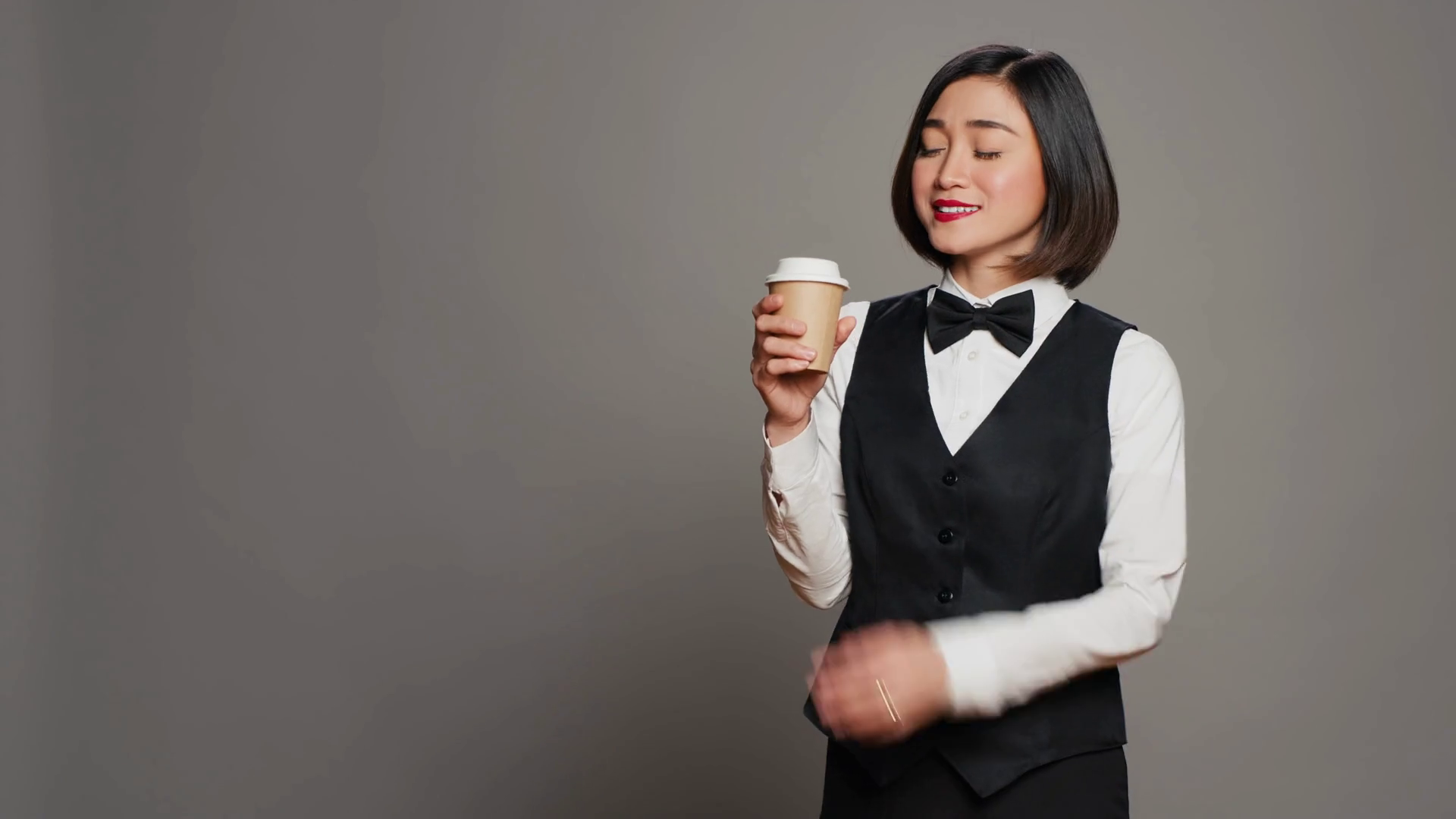 Asian Receptionist Serving Coffee Cup In Stock Footage SBV-348852852 ...