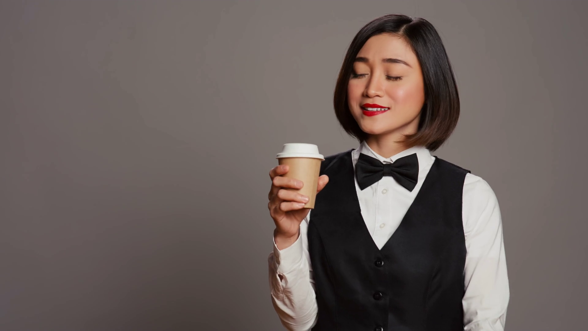 Asian Receptionist Serving Coffee Cup In Stock Footage SBV-348833492 ...