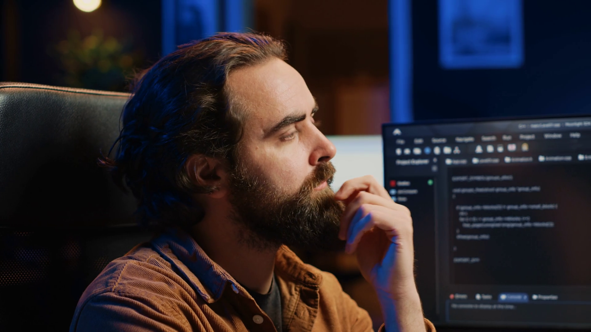 Software Technician Puzzled In Front Of Stock Footage SBV-348842067 ...