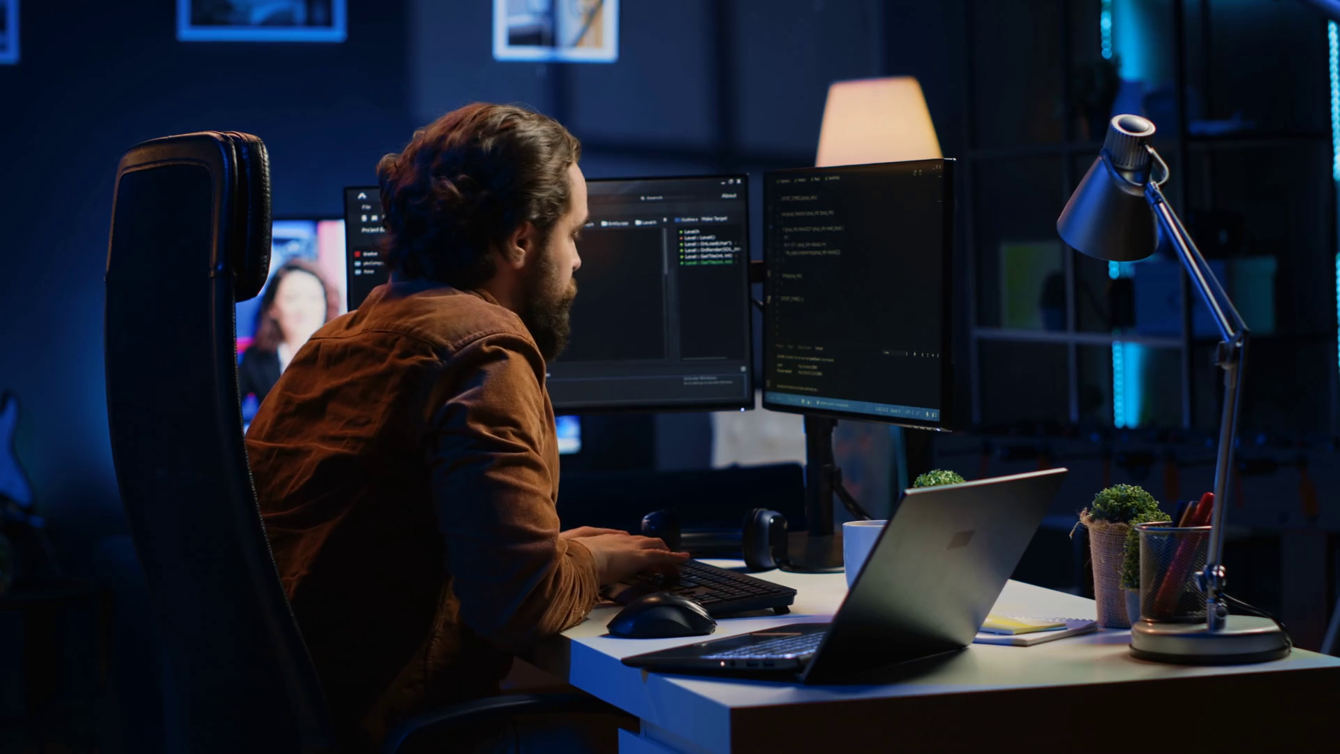 Developer Pressed Deadline Drinking Coffee Stock Footage SBV-348841958 - Storyblocks