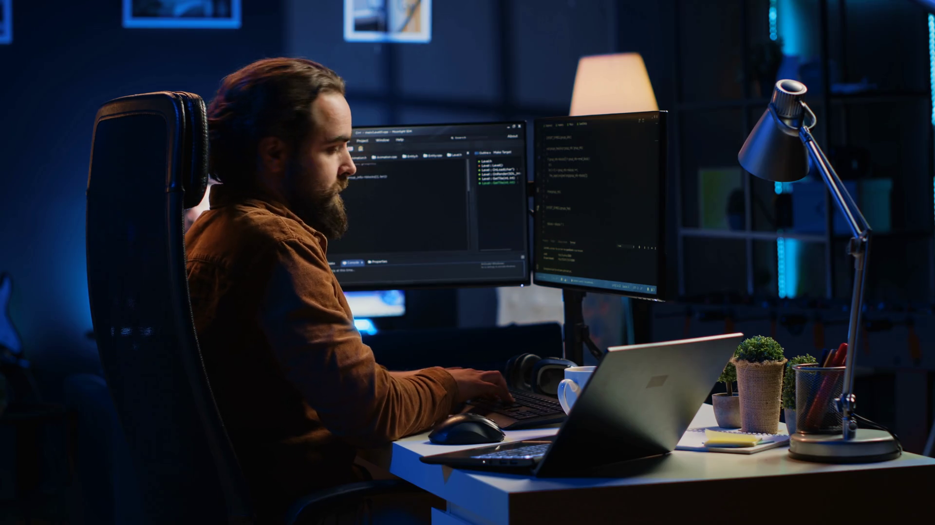 Software Designer Finishing Remote Job Shift Stock Footage SBV ...