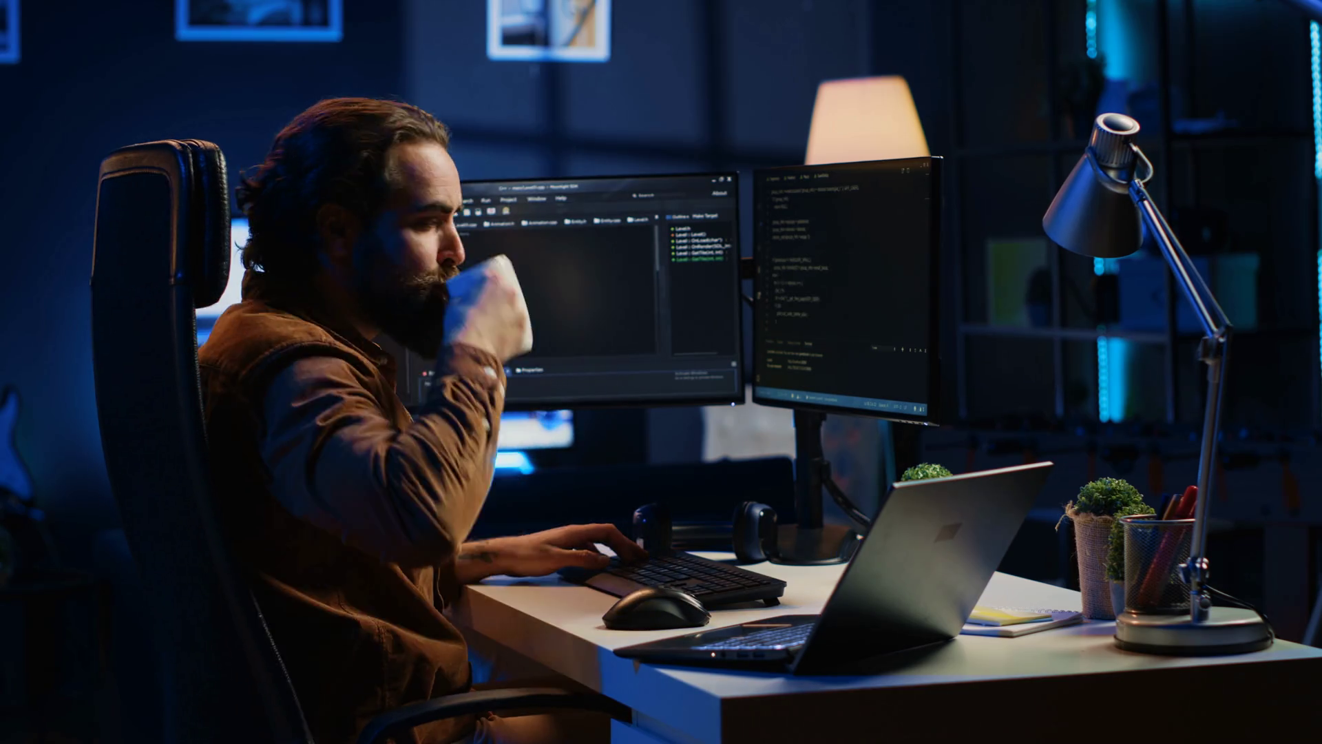 Time Lapse Of Freelancing Software Developer Stock Footage SBV ...