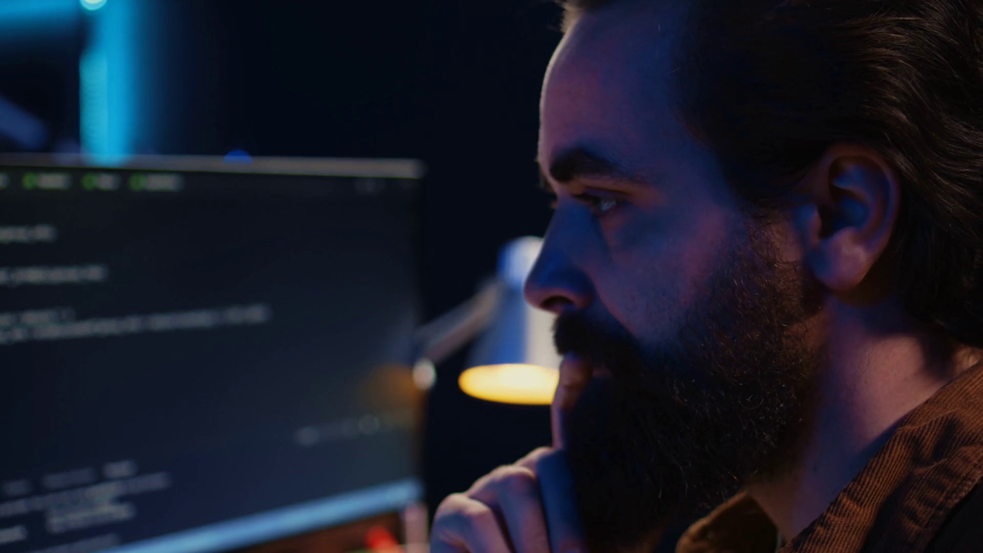 Joyous Remotely Working Programmer In Home Stock Footage SBV-348844509 ...