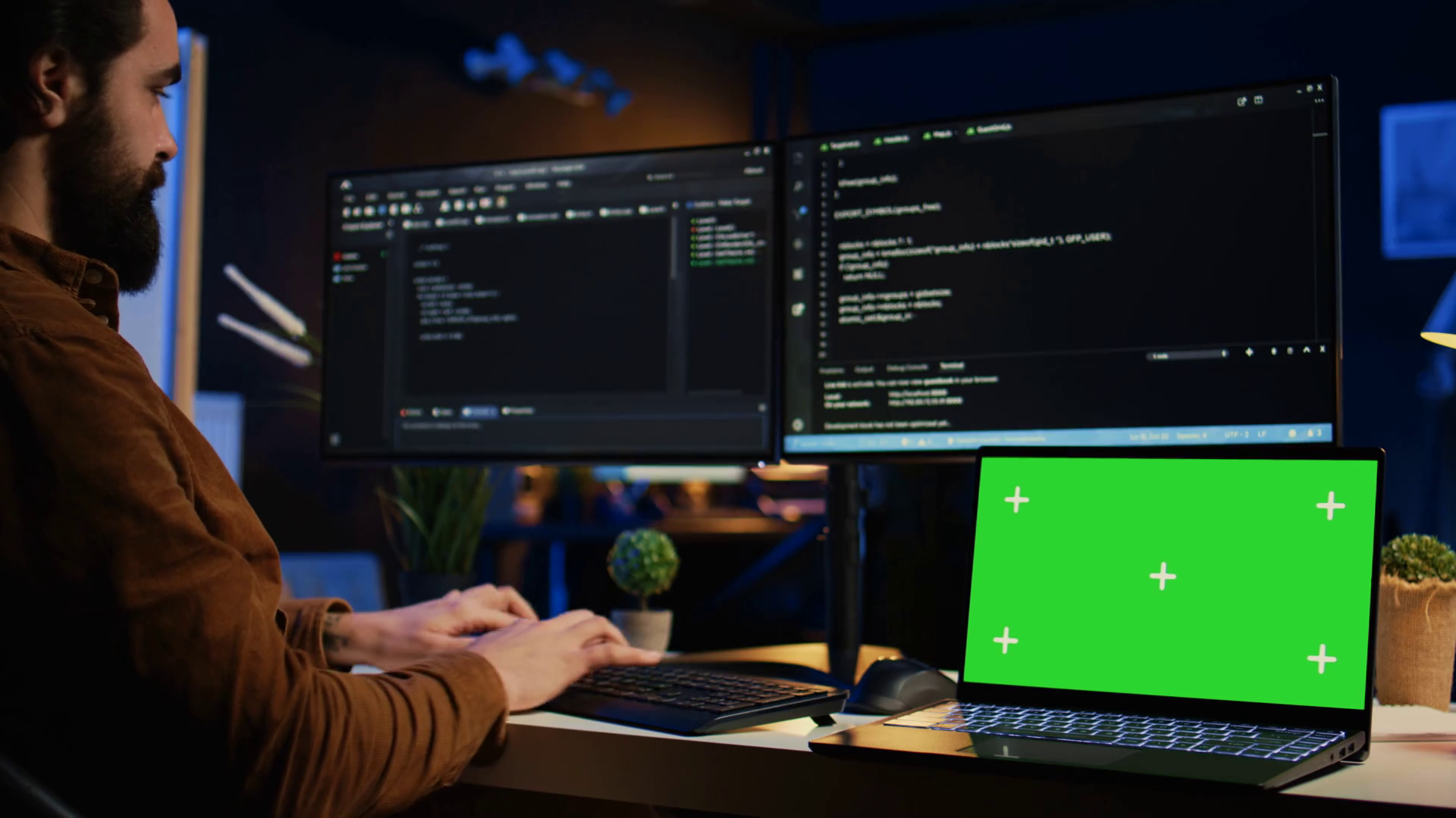 Programmer Coding On Computer Next To Stock Footage SBV-348844600 - Storyblocks