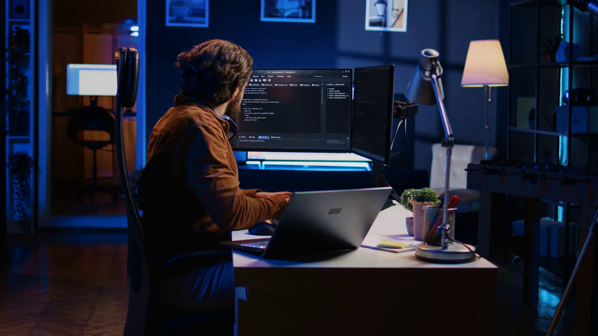 Software Programmer Taking Break From Coding Stock Footage SBV ...