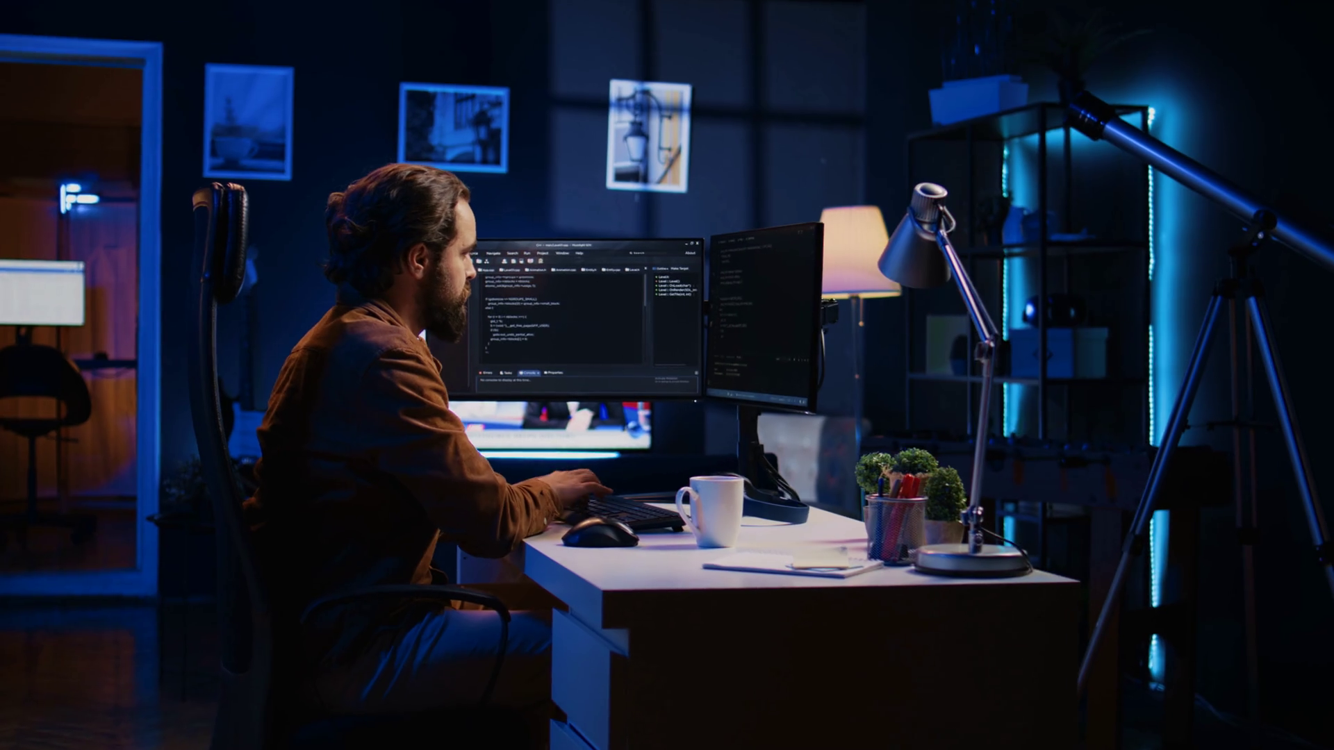 Programmer Doing Web Development During Stock Footage SBV-348844461 ...