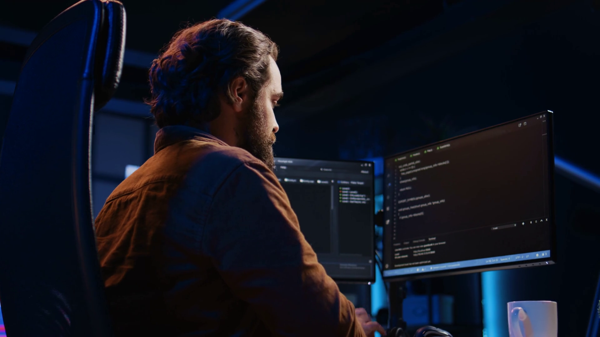 Cheerful Programmer Listening Music Doing Stock Footage SBV-348849031 ...