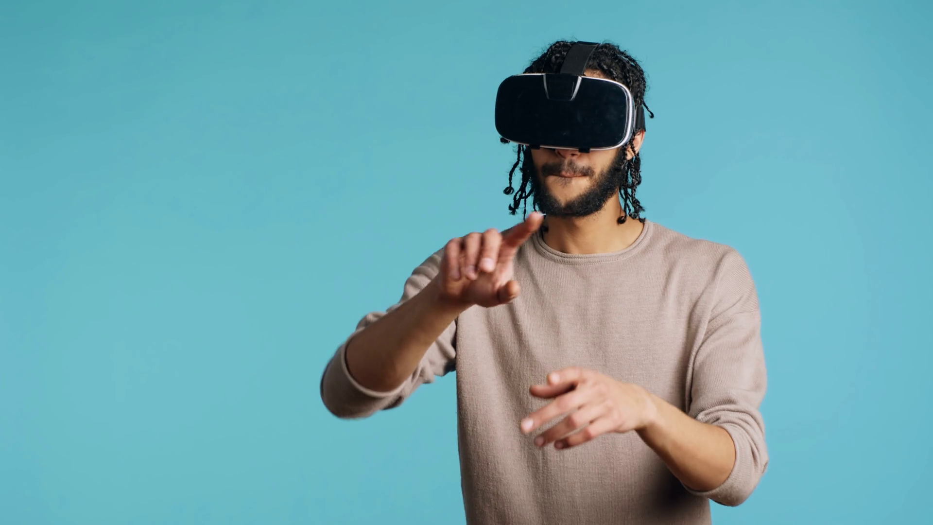 Tech Enthusiast Wearing Virtual Reality Stock Footage SBV-348853251 ...