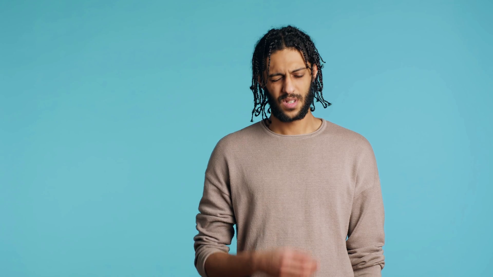 Hurt Middle Eastern Man Wincing From Pain Stock Footage SBV-348853157 ...