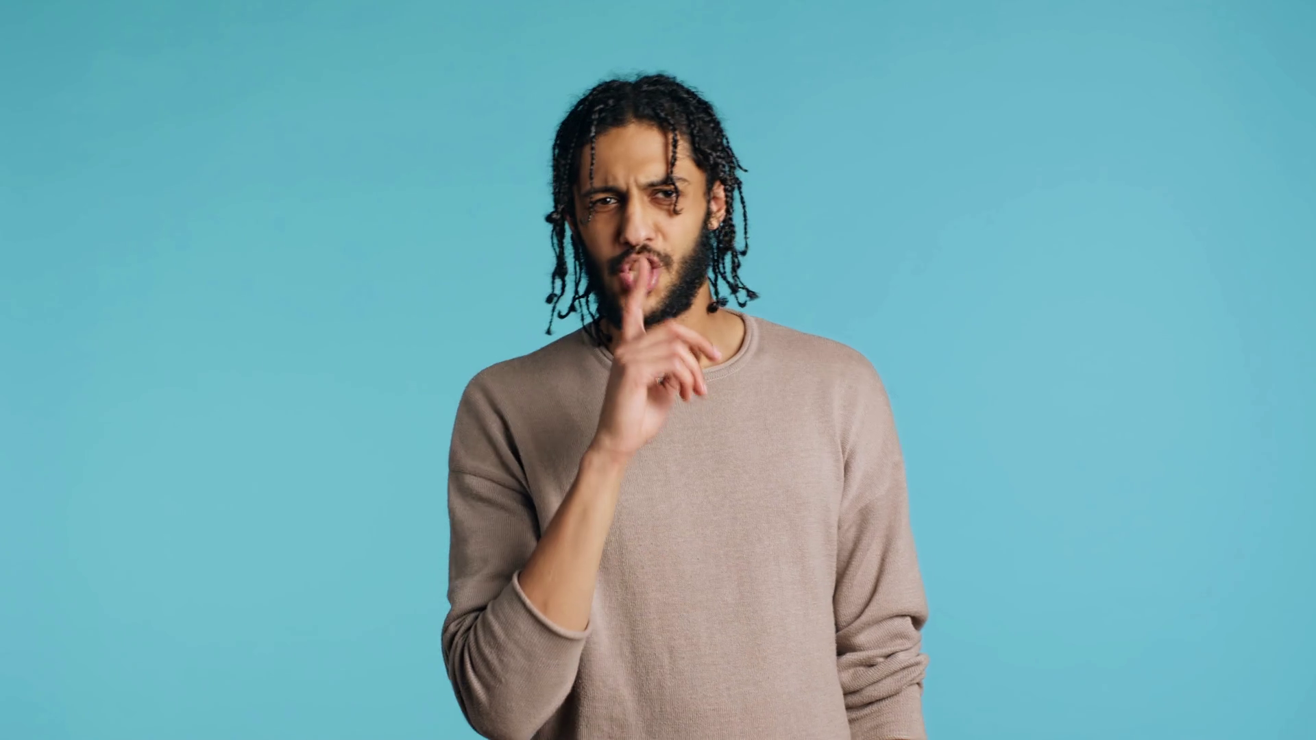 Annoyed Middle Eastern Man Doing Shushing Stock Footage SBV-348849119 ...