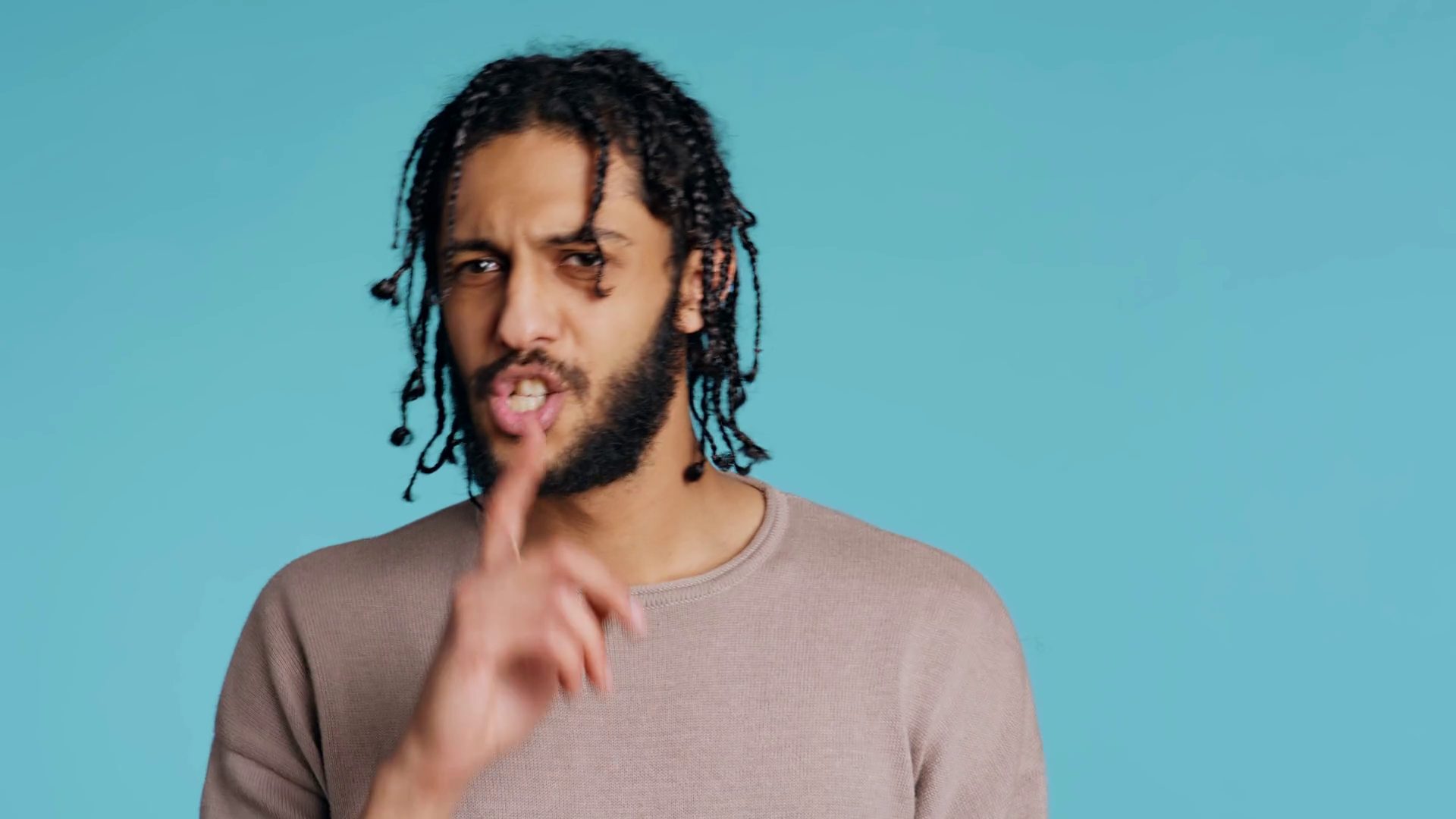 Annoyed Middle Eastern Man Doing Shushing Stock Footage SBV-348852968 ...