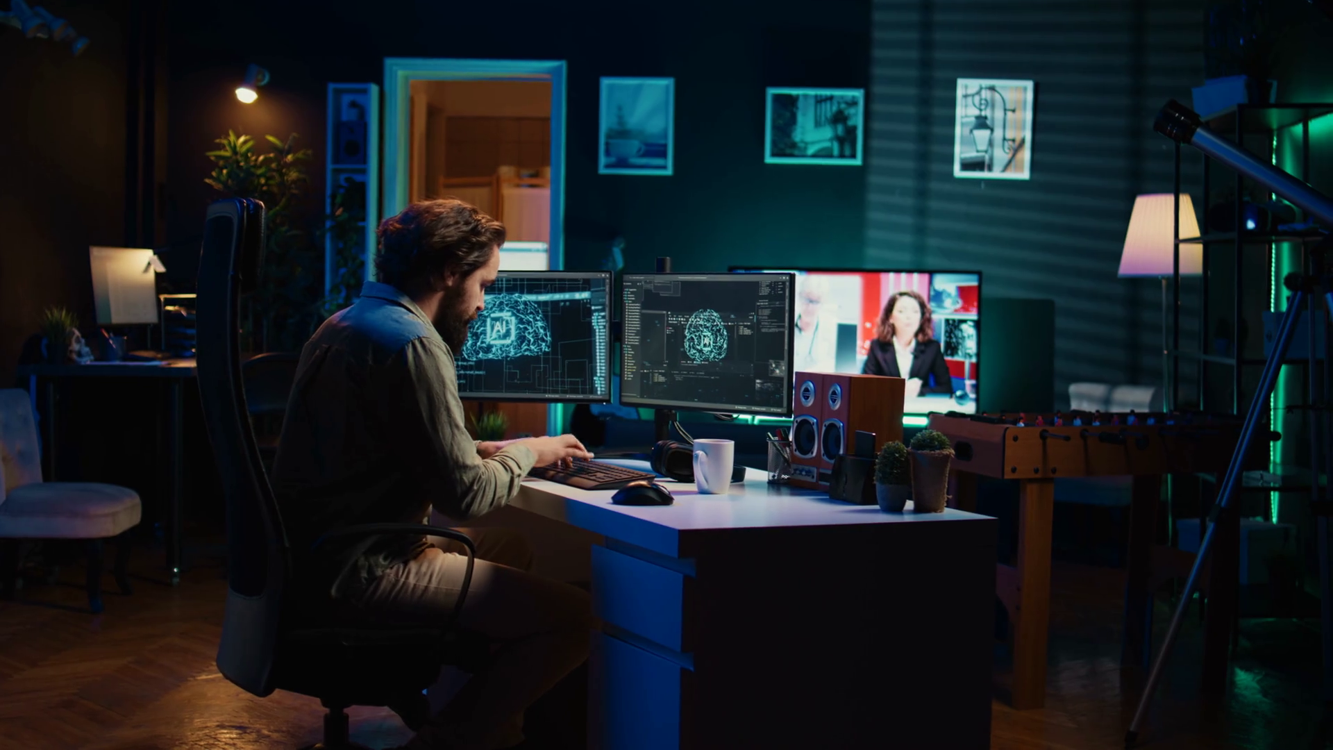 Rogue Ai Gaining Consciousness Controlling Stock Footage SBV-348876665 ...