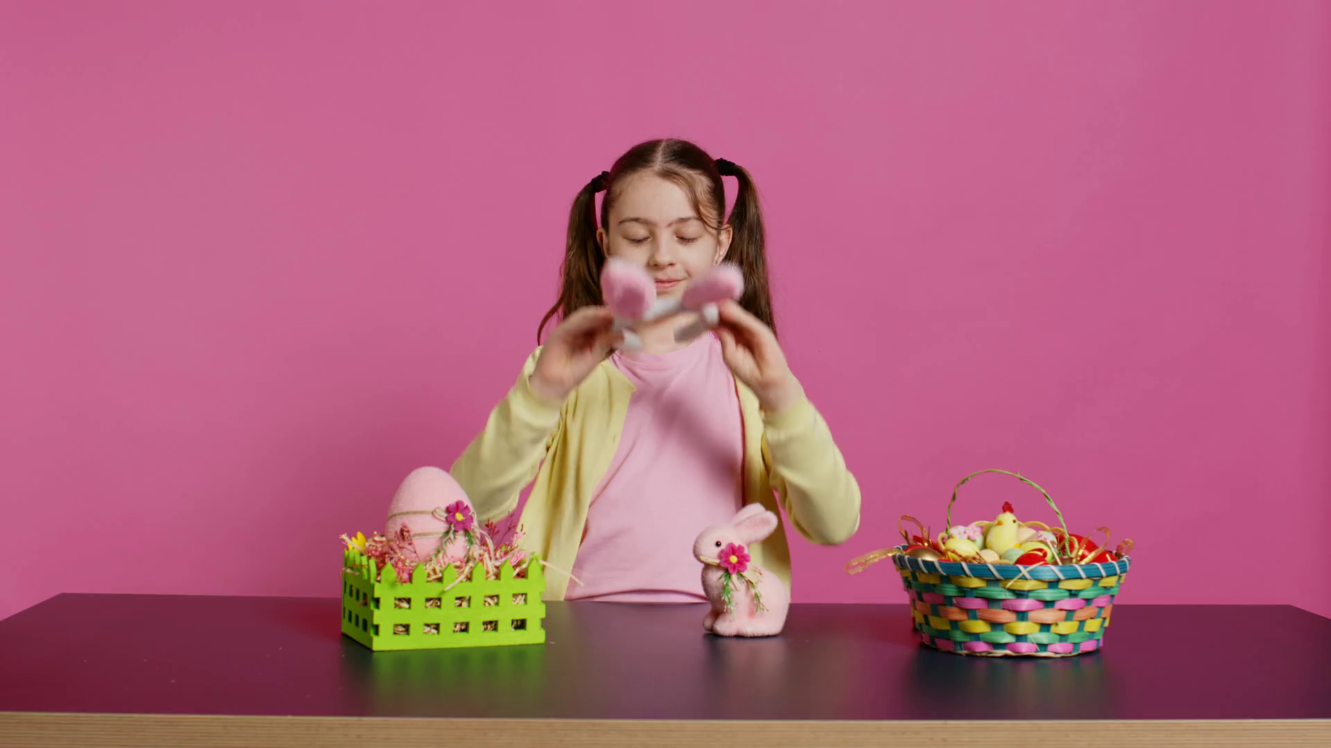 Smiling Confident Toddler Placing Bunny Ears Stock Footage SBV ...