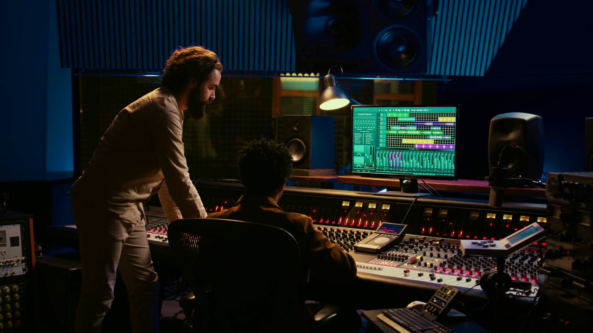 Tracking Engineer Collaborating With Stock Footage SBV-348939069 ...