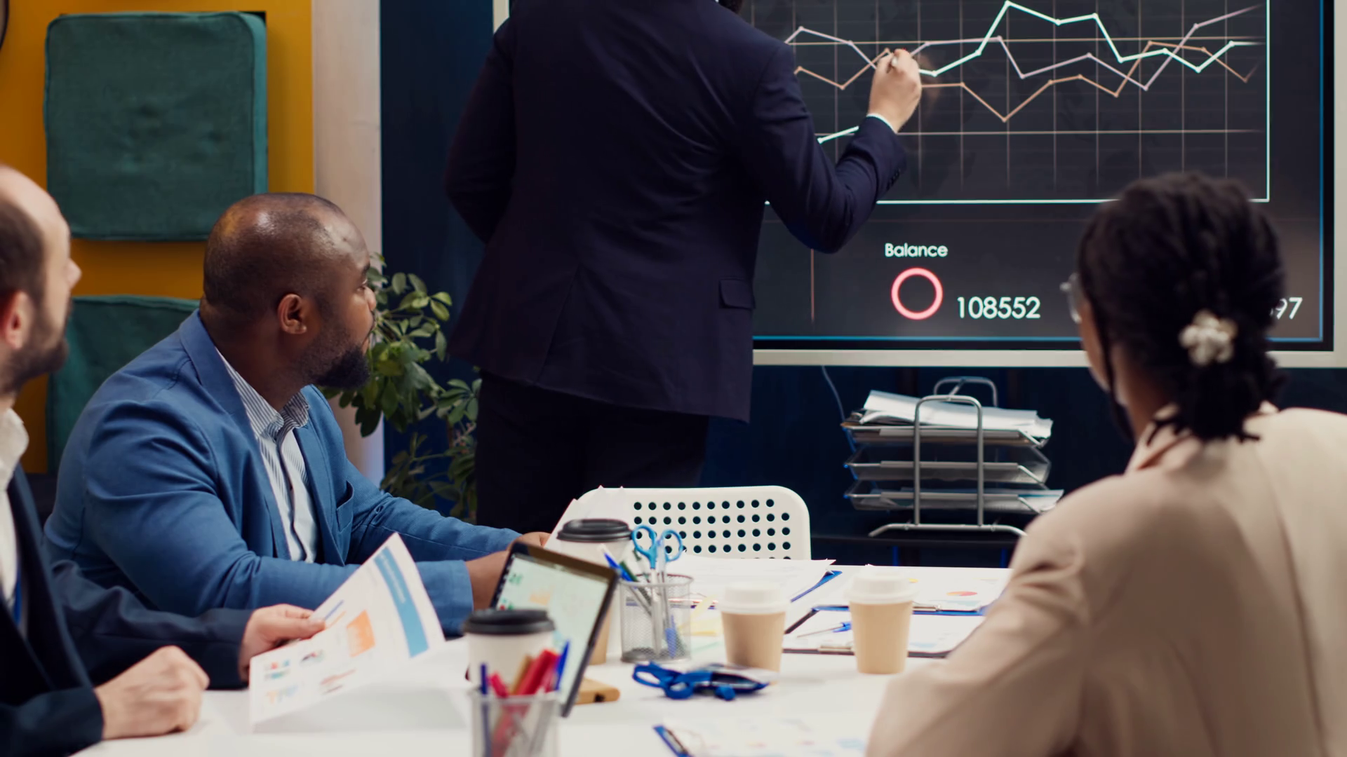 Business Team Collaborating On Corporate Stock Footage SBV-348957816 ...