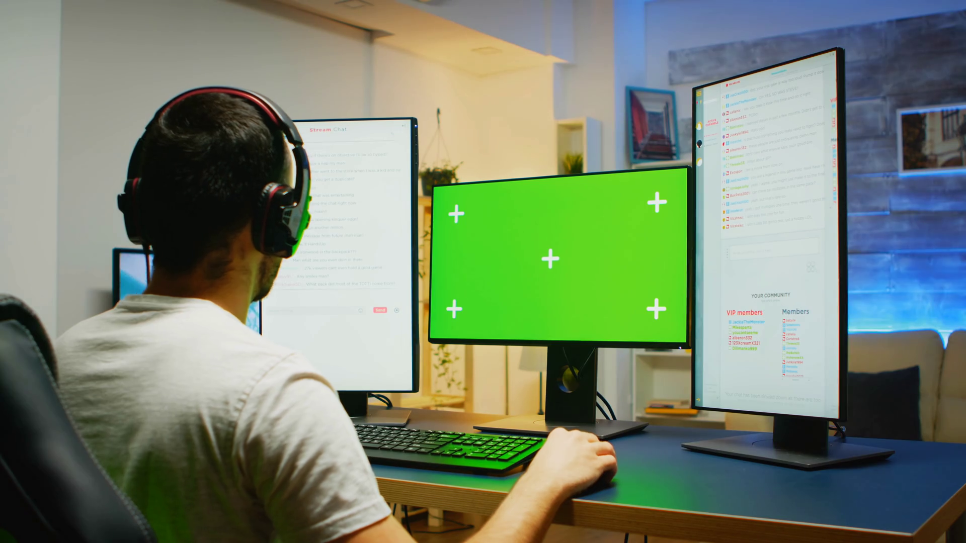 Back Shot Of Young Man In Room With Neon Stock Footage SBV-338255169 ...