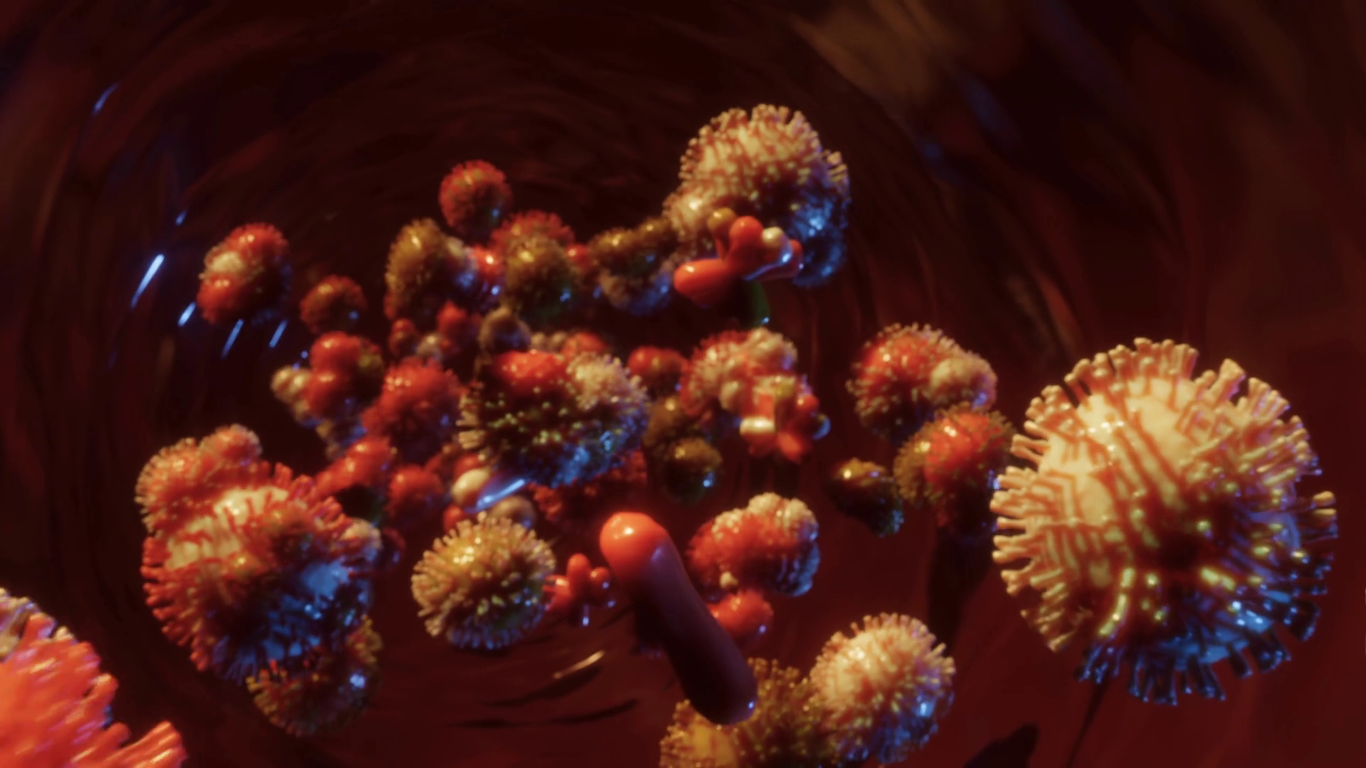 Bacteria Virus Coronavirus Cells In Blood Stock Motion Graphics SBV ...