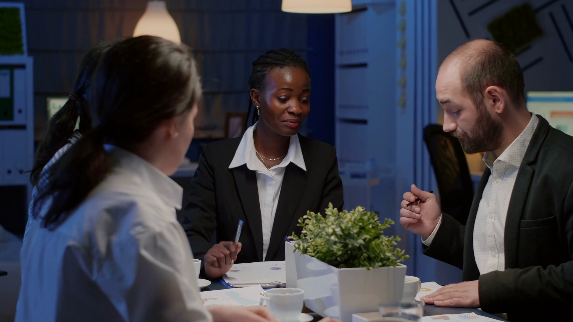 Black African American Manager Brainstorming Stock Footage SBV ...