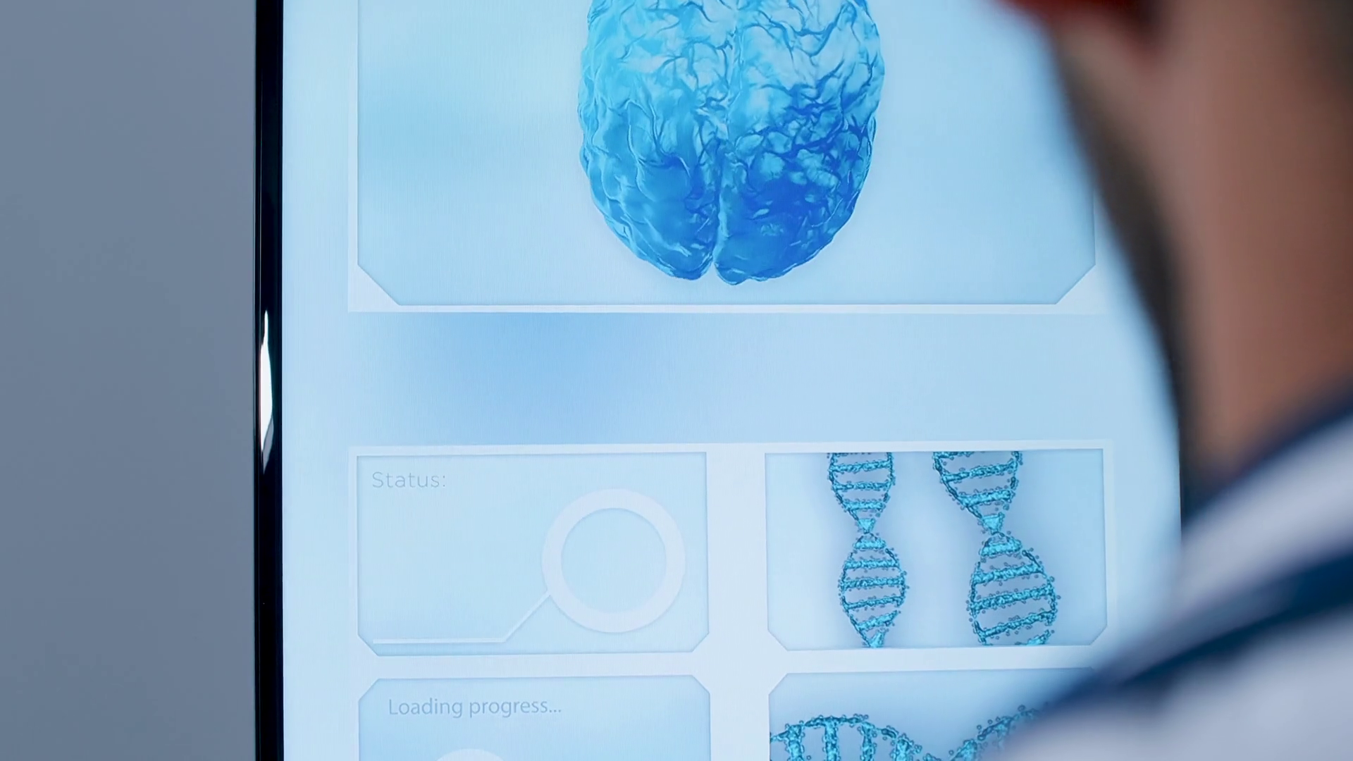 Close Up Of Big Display Running 3d Brain Stock Footage SBV-335132458 ...