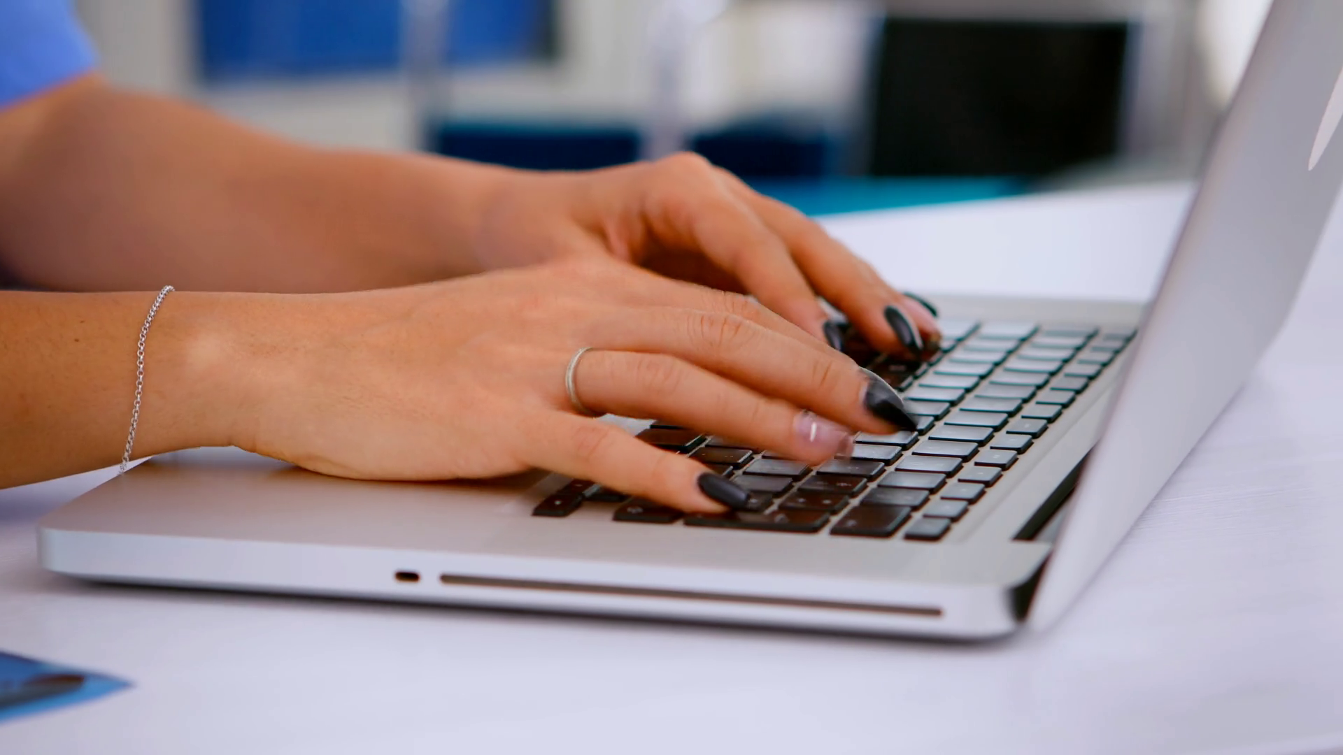 Close Up Of Medical Assistant Typing Patient Stock Footage SBV ...