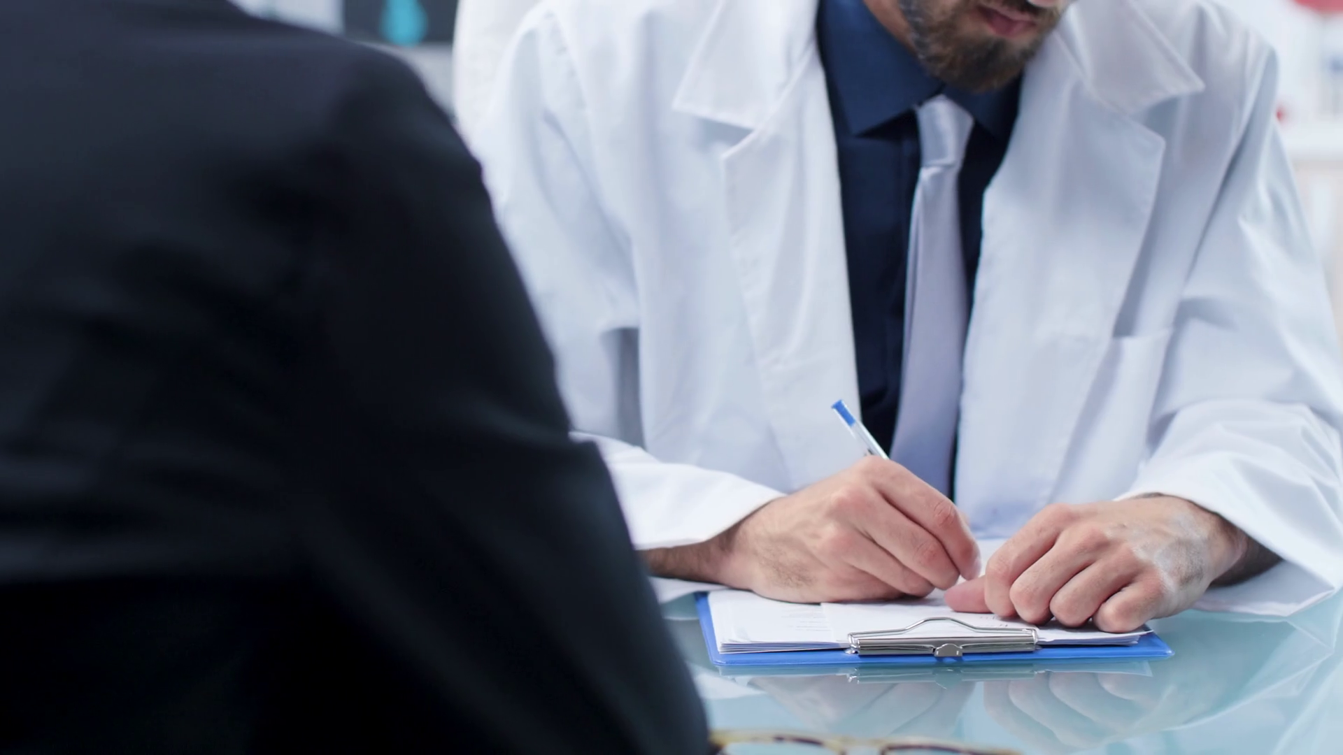 Close Up Shot Of Doctor Hands Taking Notes Stock Footage SBV-335297239 ...