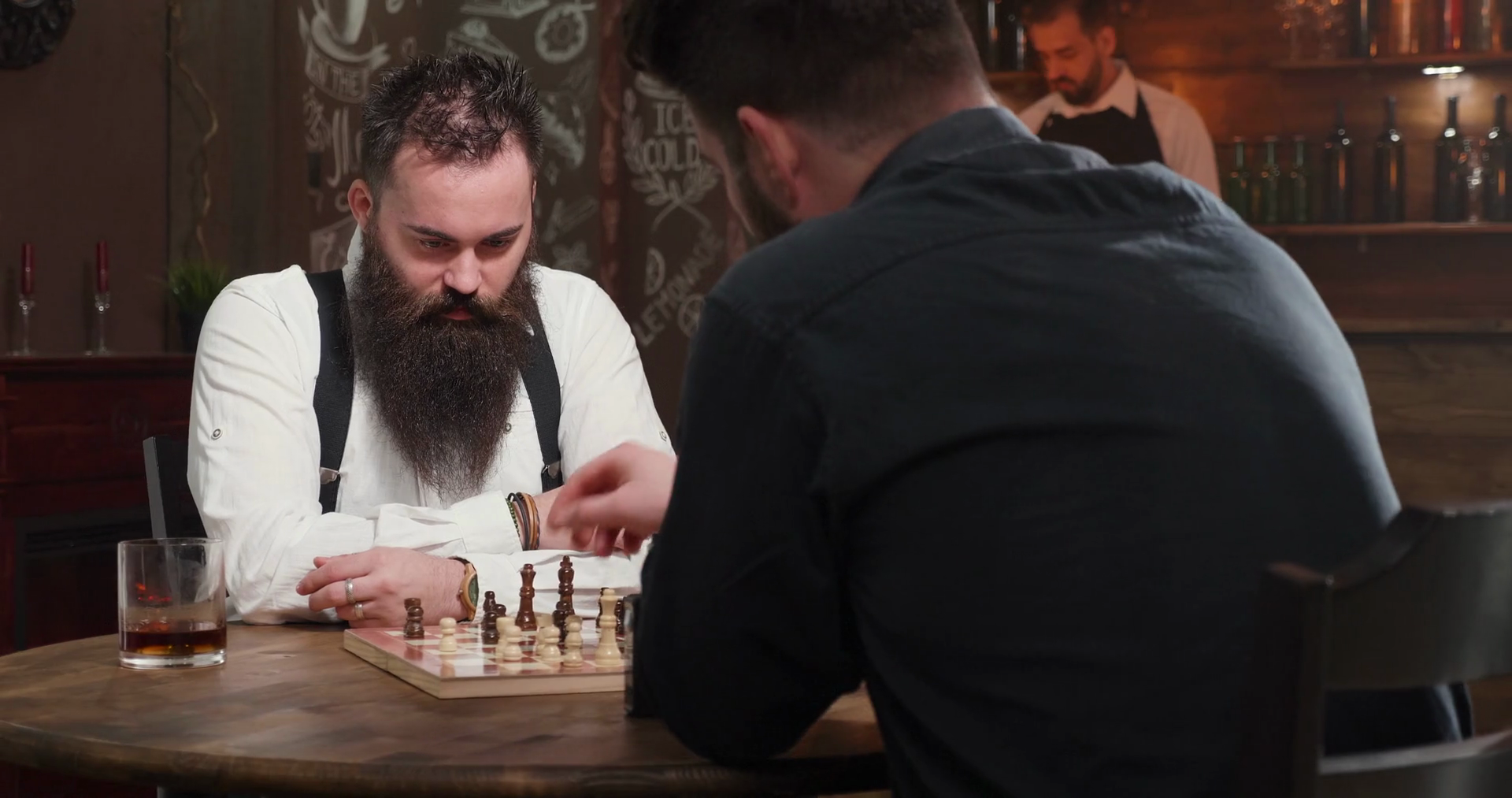 Confident Chess Player With Beard Over Game Stock Footage SBV-332482698 ...
