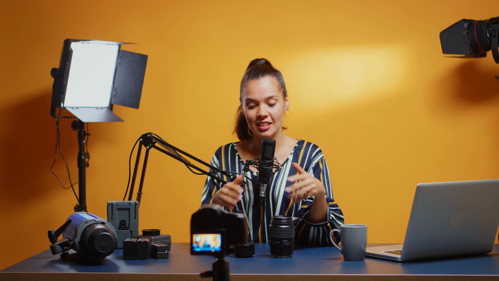 Content Creator Making Camera Lens Stock Footage SBV-338655631 ...