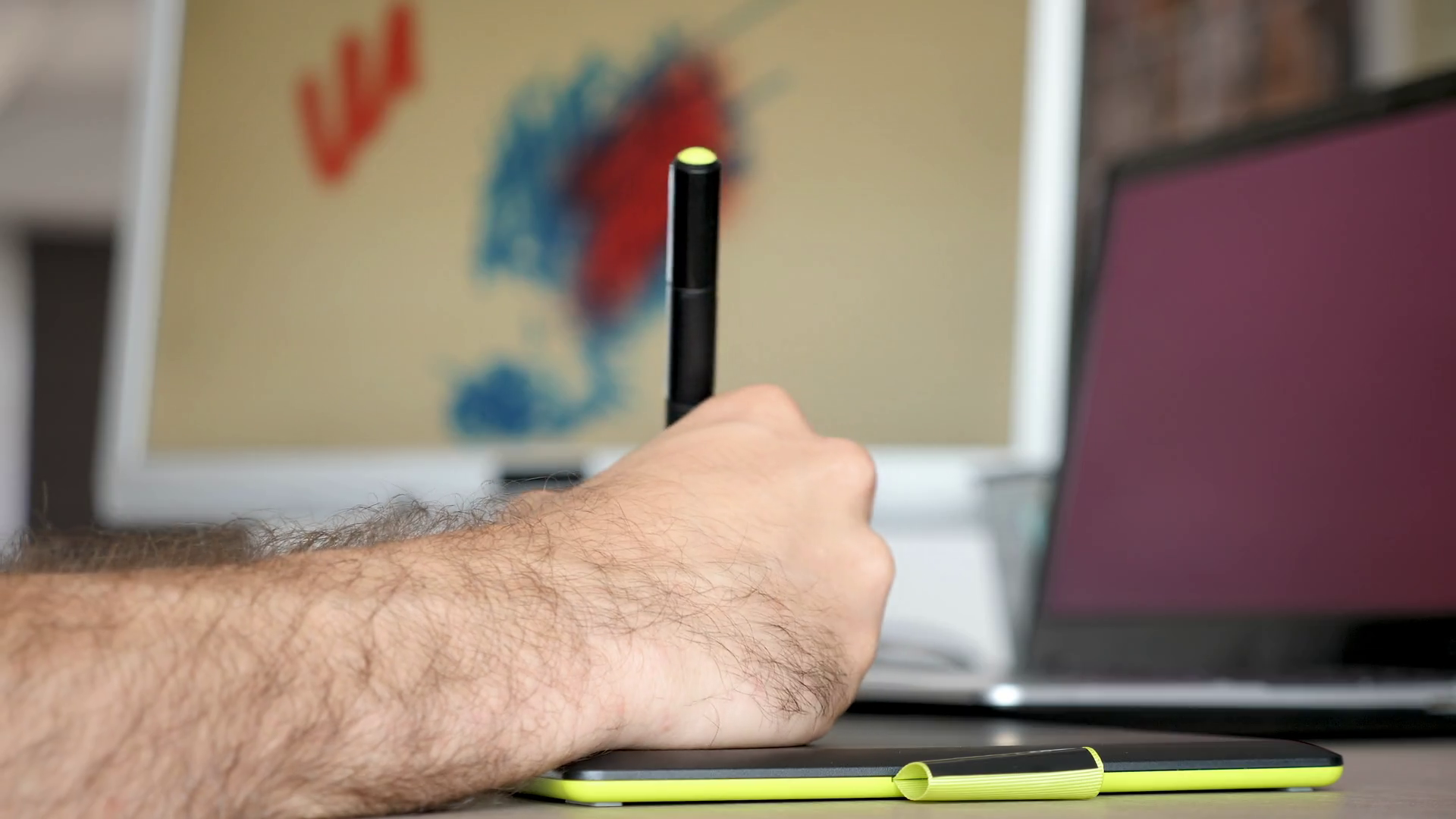Digital Artist Graphic Designer Working On Stock Footage SBV-325819970 ...