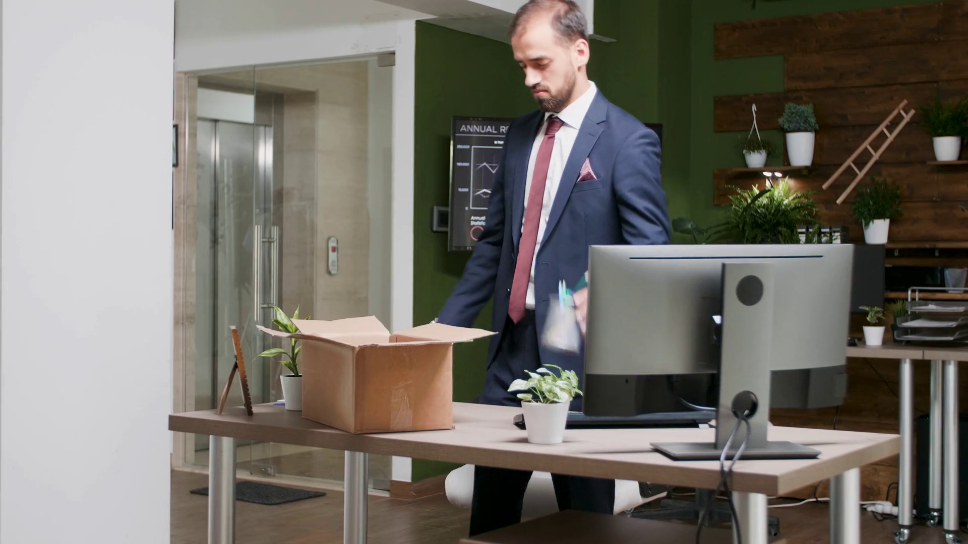 Fired From Job - Worker Alone In Office Stock Footage SBV-335602797 ...