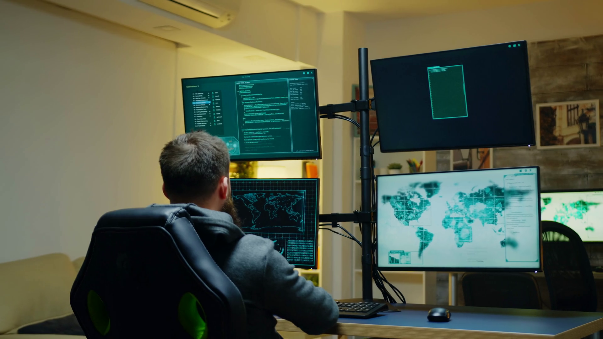 Hacker Showing Thumb Up Sign Programming Stock Footage SBV-338177419 ...