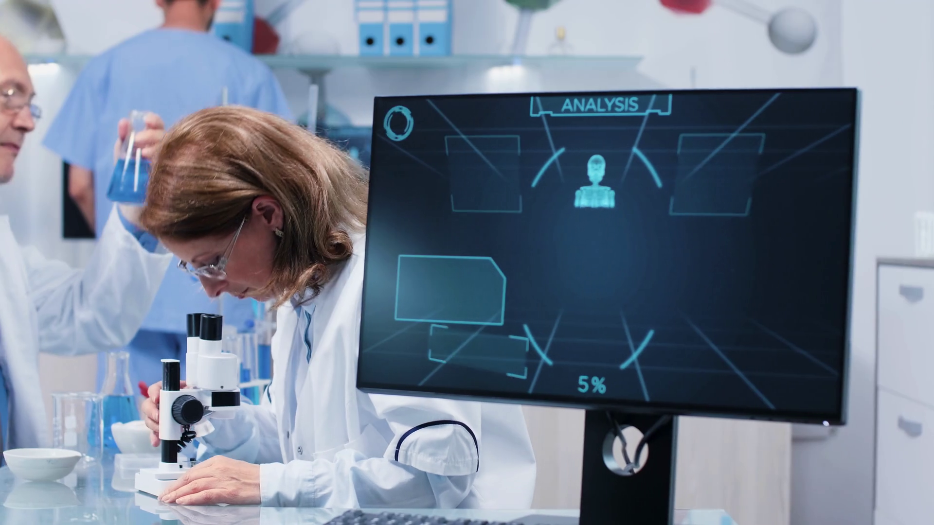 In High End Laboratory Team Of Scientist Are Stock Footage SBV ...