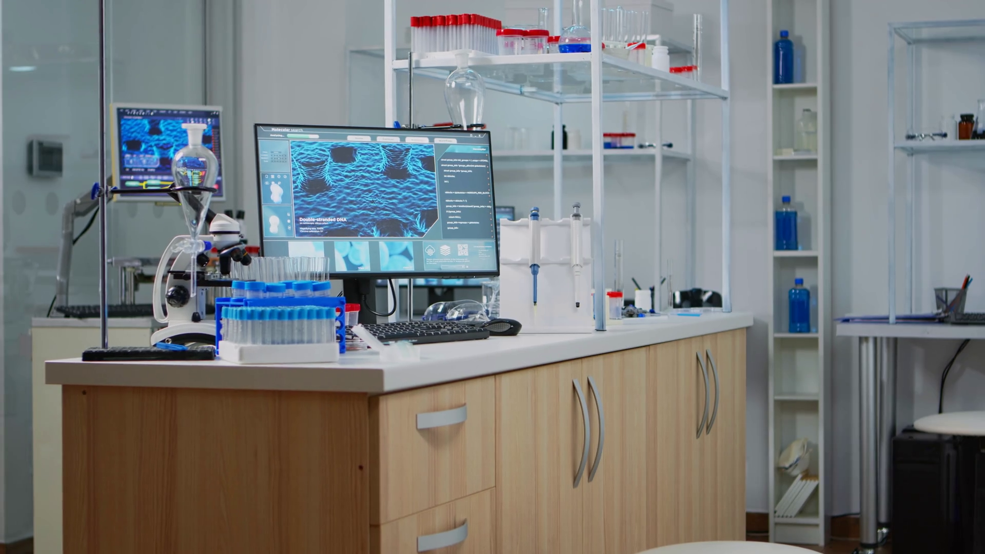 Interior Of Empty Science Laboratory With Stock Footage SBV-338942393 ...